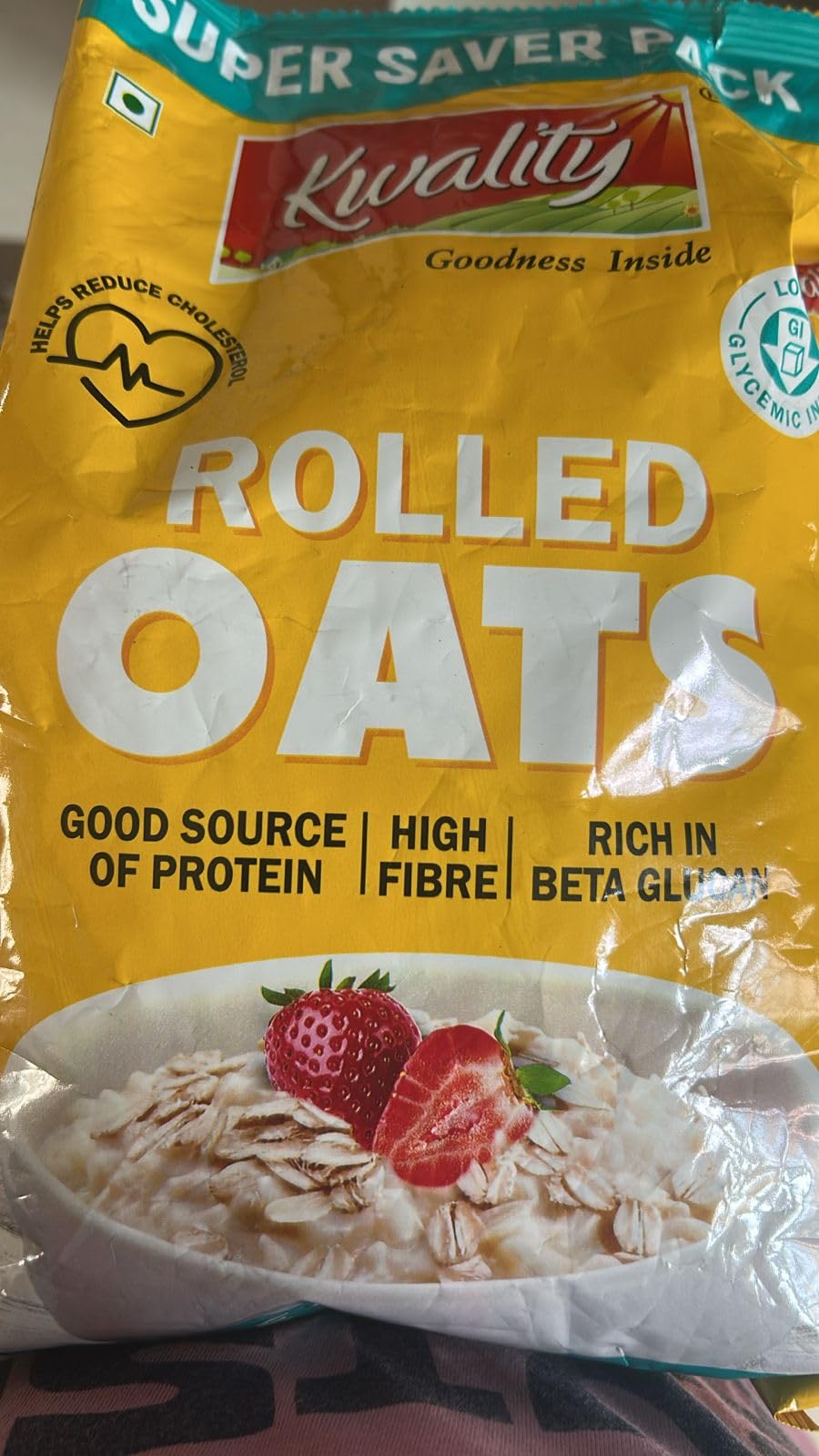 Kwality Rolled Oats 1kg Pouch | Wholegrain Oatmeal for Healthy ...
