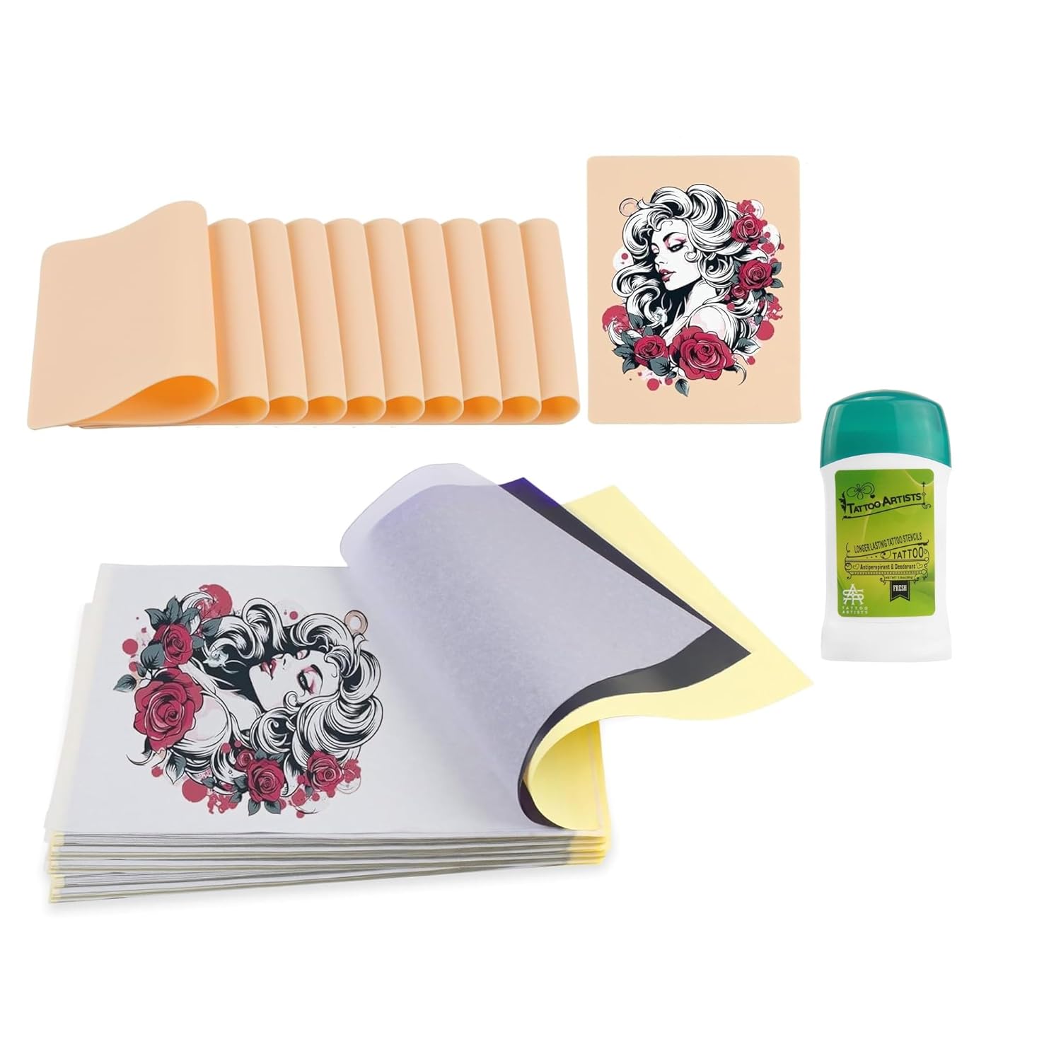 Amazon.com: Transfer Paper Tattoo Stencil and Practice Fake Skin Kit ...
