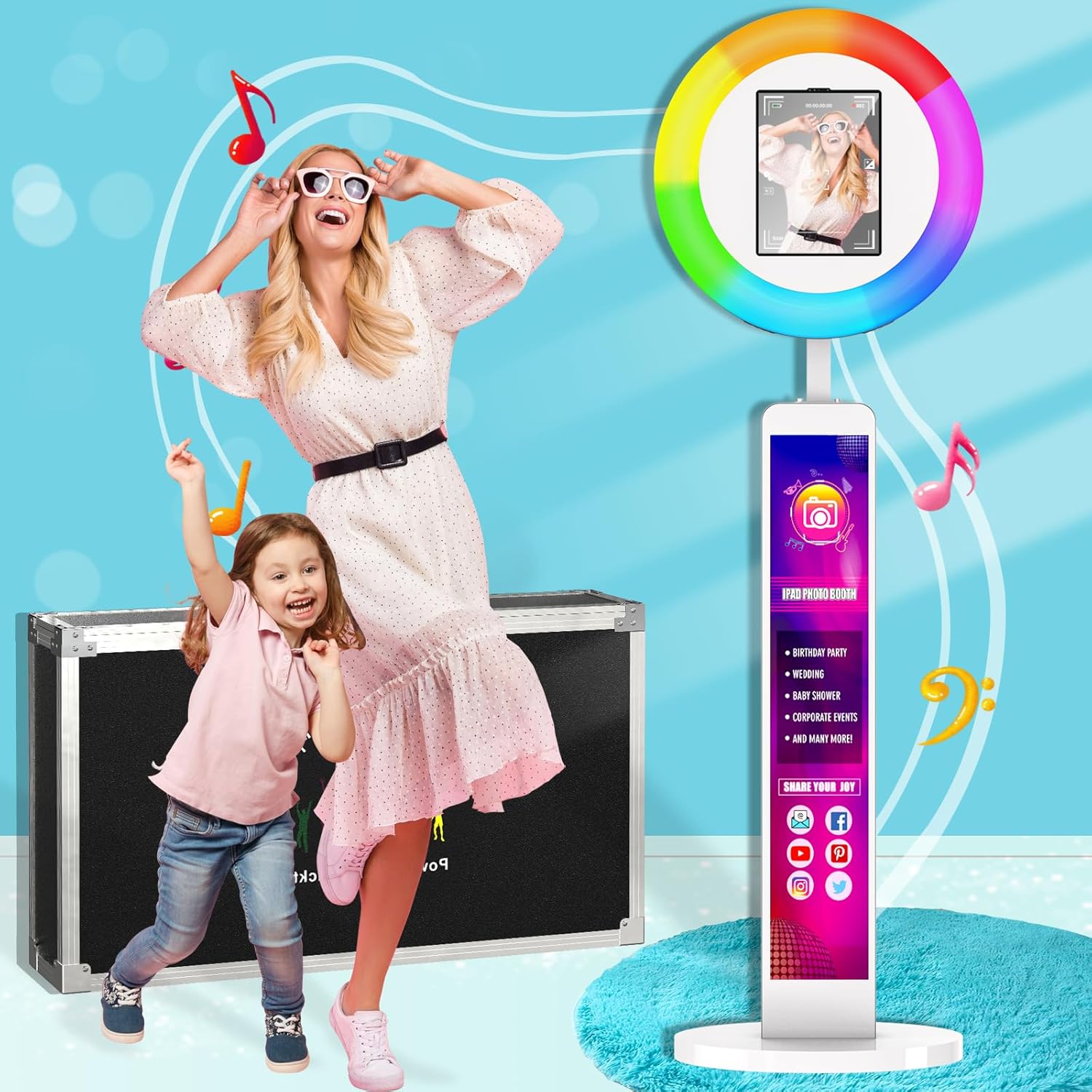 Amazon.com : Photo Booth Stand for ipad with Ring Light Software APP ...