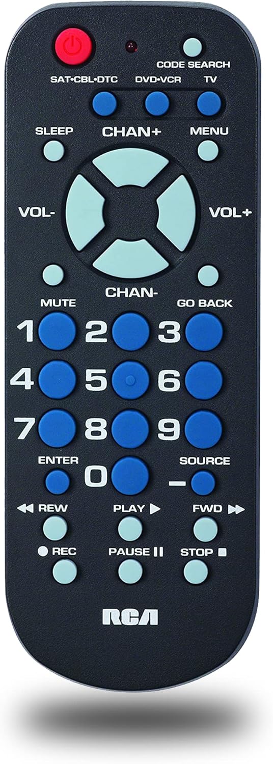 Brandclub - RCA 3-Device Palm-Sized Universal Remote, Long Range IR ...
