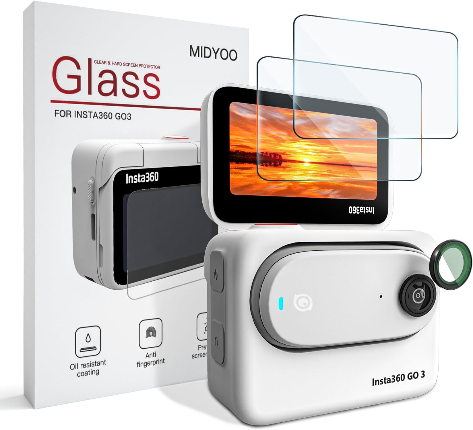 Amazon.com: iDaPro [2+2 Pack] Lens Screen Protector for Insta360 GO 3 ...