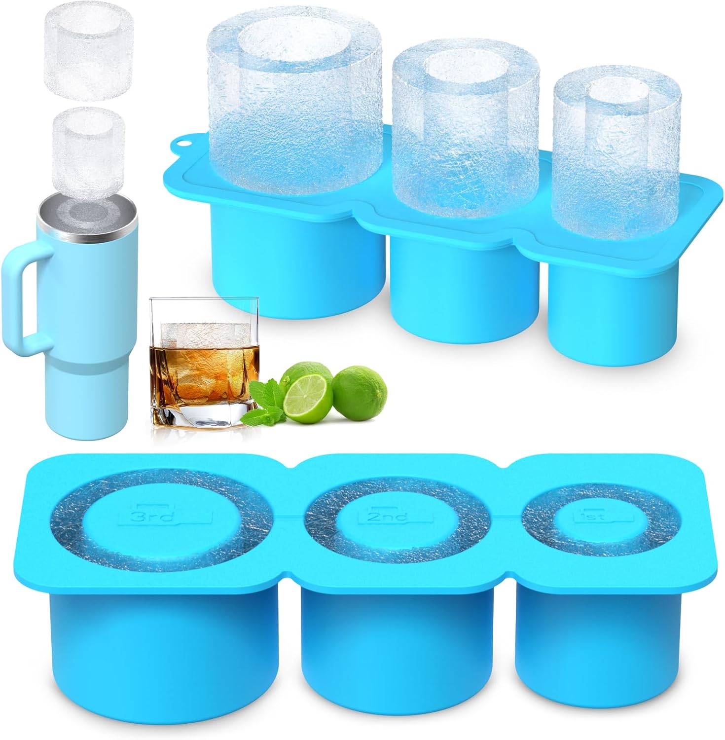 Amazon.com: Ice Cube Tray for Stanley Cup- Silicone Ice Cube Molds With ...