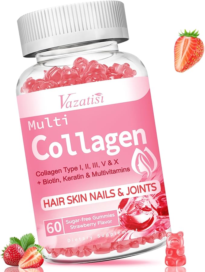 Amazon.com: Collagen Gummies for Women Men, Sugar Free Protein Collagen ...