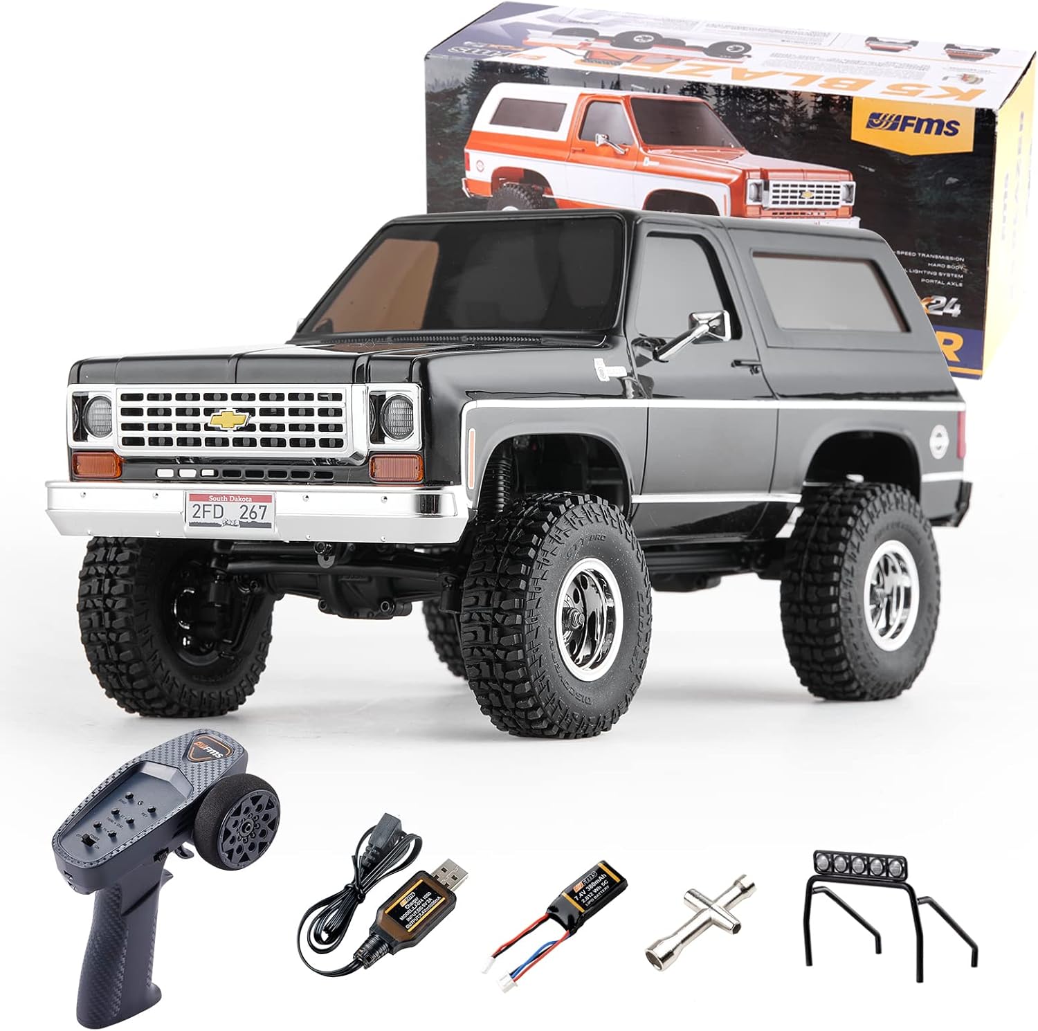FMS 1/24 RC Crawler Officially Licensed Chevy K5 Blazer RC Car FCX24 ...