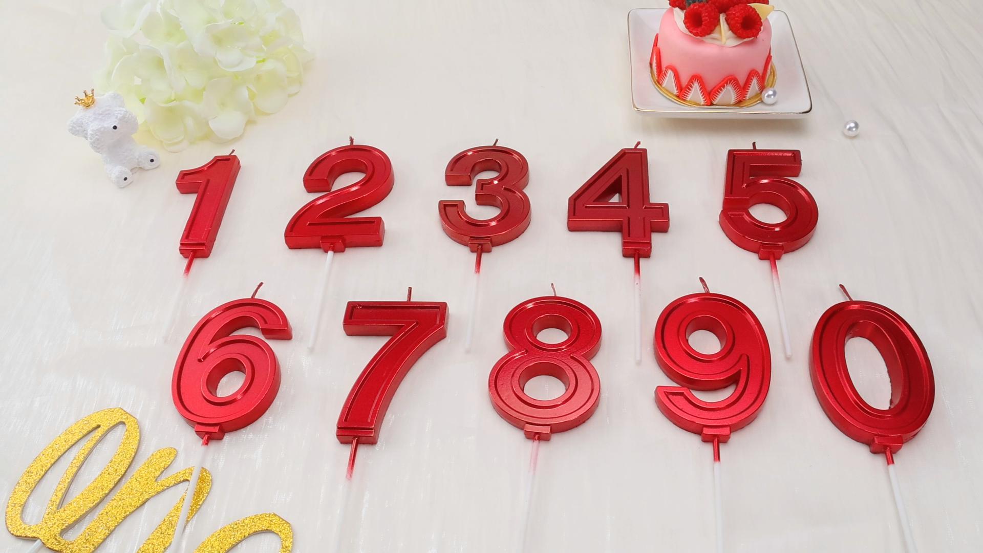 Red Number 5 Candle