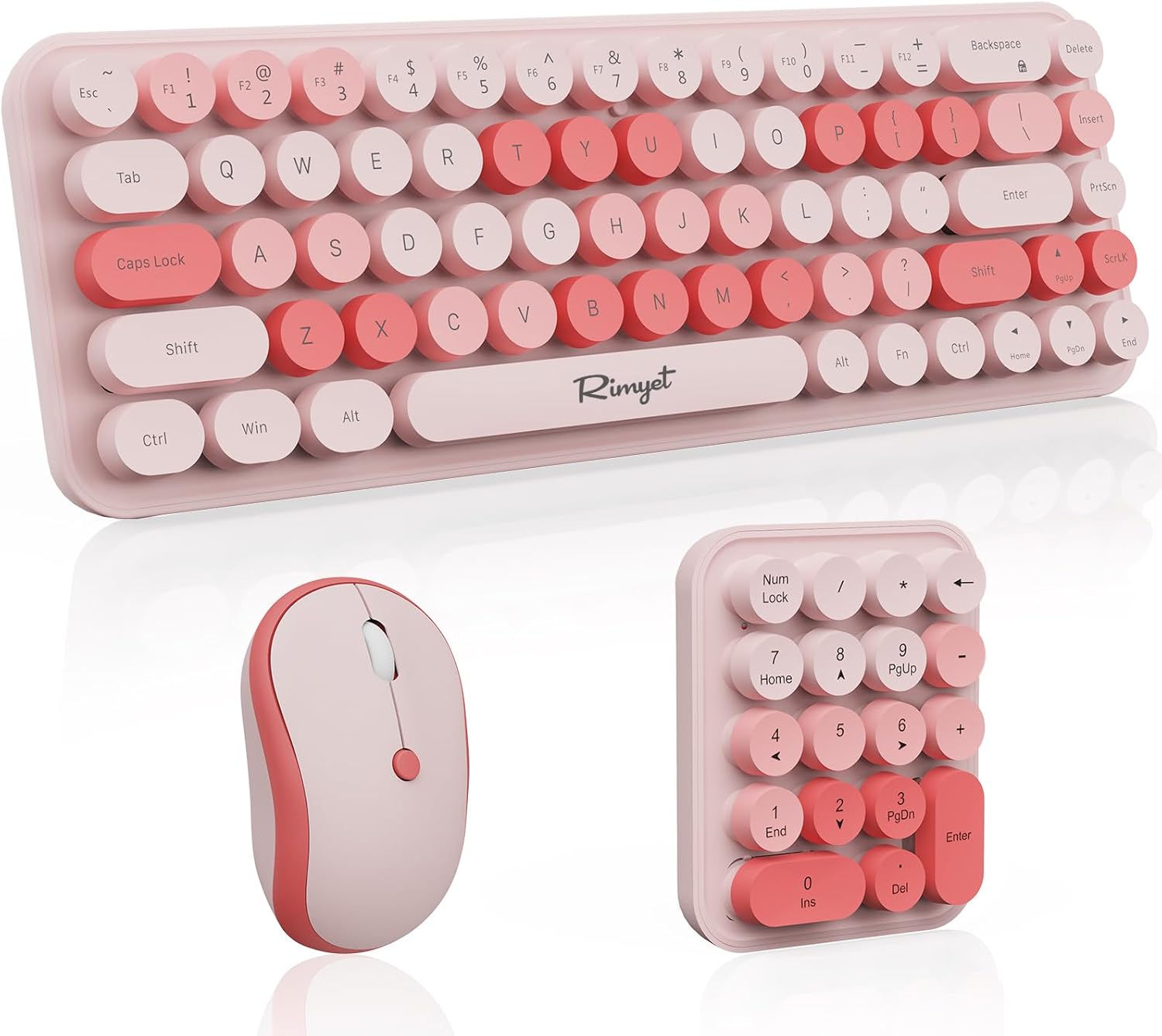 Amazon.com: Rimyet Colorful Wireless keyboard and Mouse Combo, Pink ...