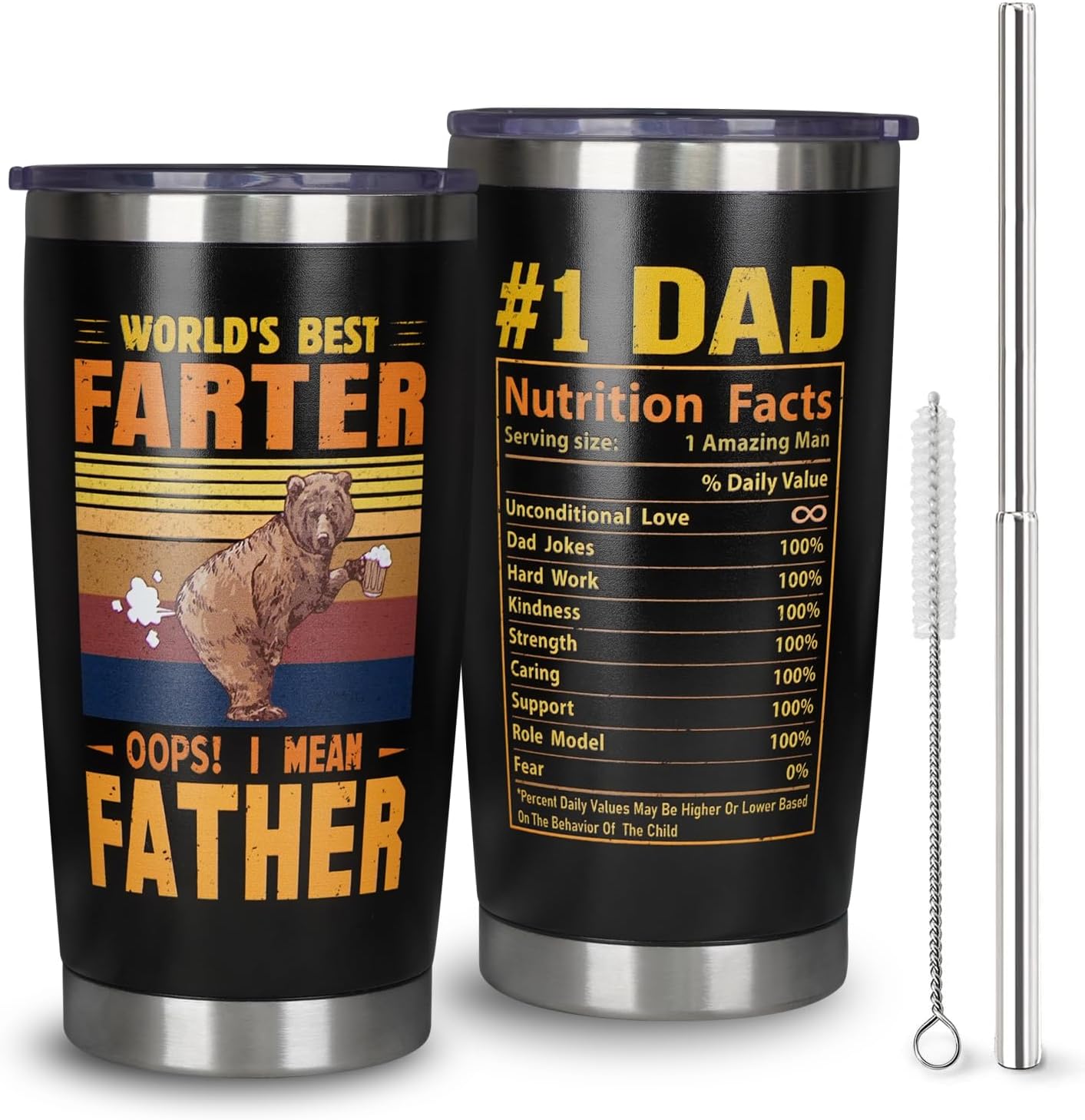 Amazon.com: 20 oz Best Dad Ever Tumbler Coffee Cup, Fathers Day Tumbler ...