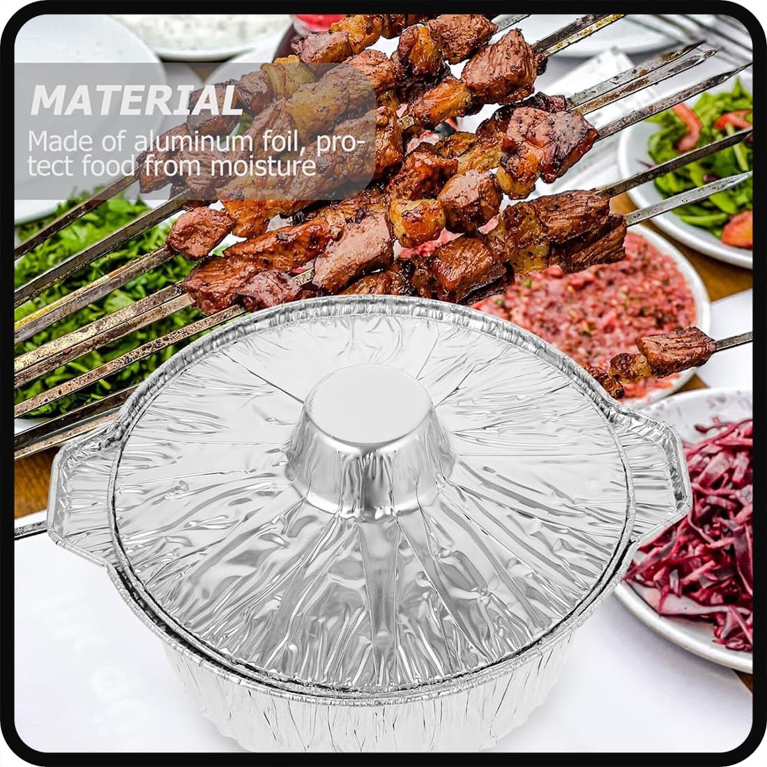 Ollas de aluminio desechables con tapas, ollas desechables para cocinar ...