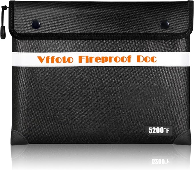 Amazon.com: Vffoto Fireproof Document Bag w/ 5200°F Heat Insulated ...