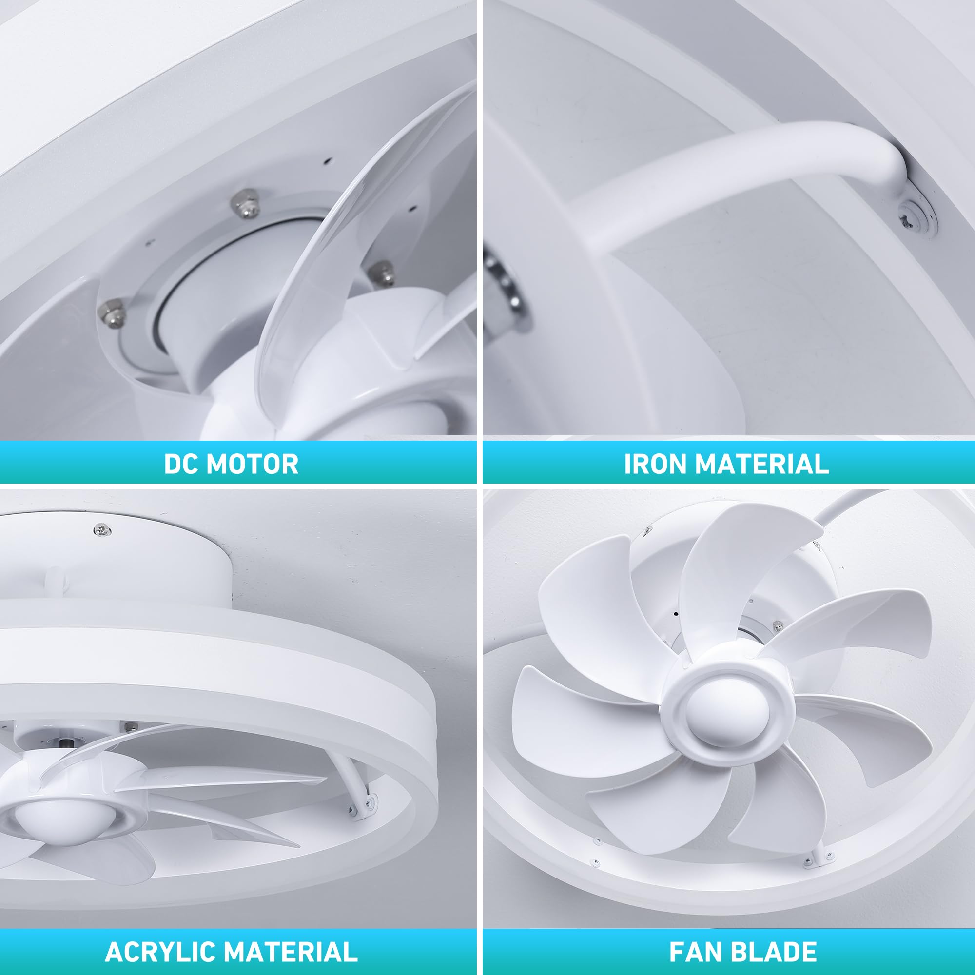 Sunny Hawaii Ceiling Fans with Lights and Remote, 3 Colors 6 Speeds ...