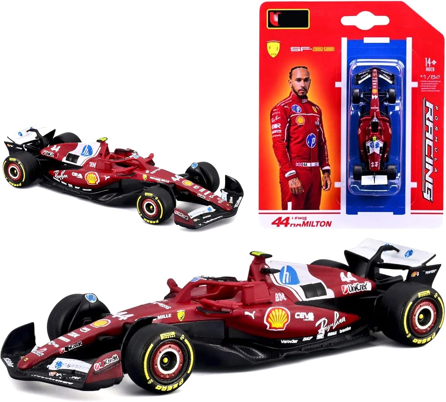 Amazon.com: HTLNUZD 2025 1/64 F1 Model Car SF25#44 for Hamilton Alloy ...