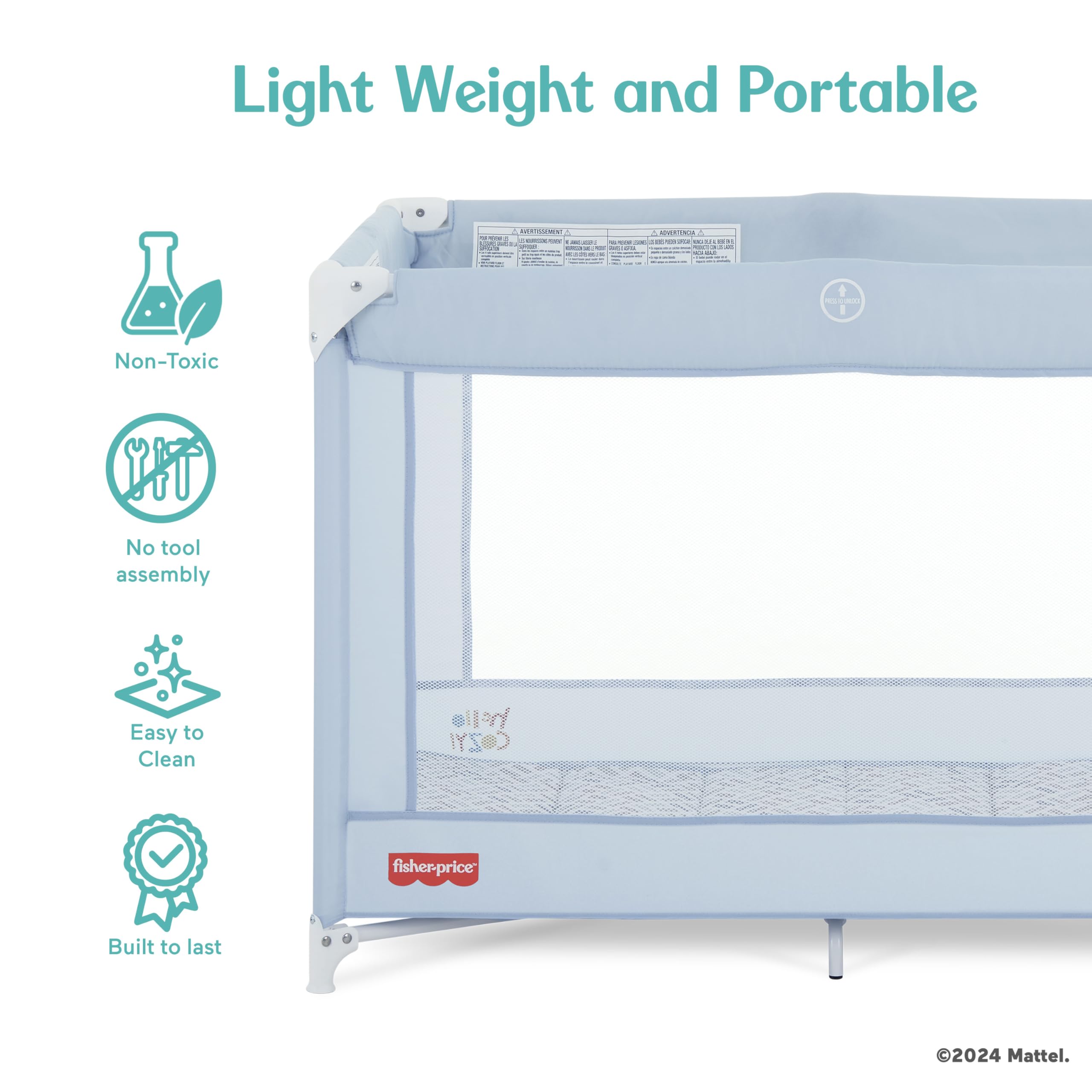 Snapklik.com : Fisher-Price Play All Day Baby Playard In Moon Mist