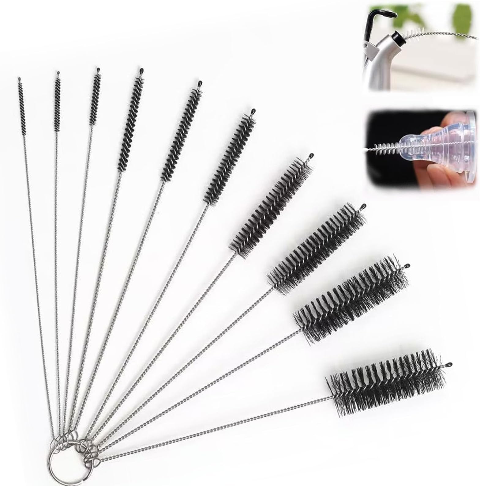 Zhiye Pipe Tube Brush Pipe Cleaning Brushes, Nylon Drinking Straws ...