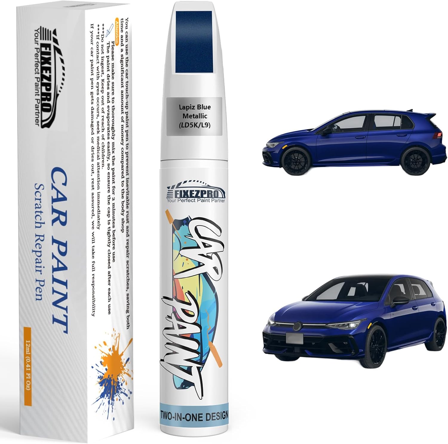 LD5K/L9 Lapiz Blue Metallic Touch Up Paint for Volkswagen, Exact Color ...