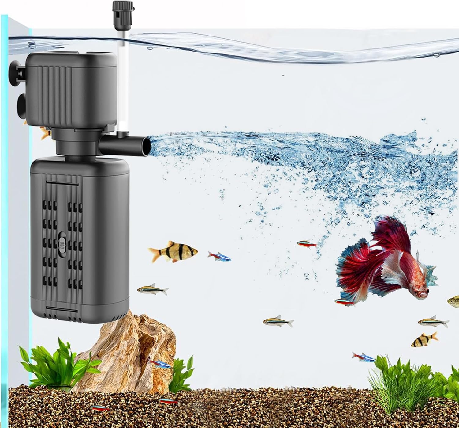 Amazon.com : Aquarium Filter, Submersible Power Filter, Tank Crystal ...