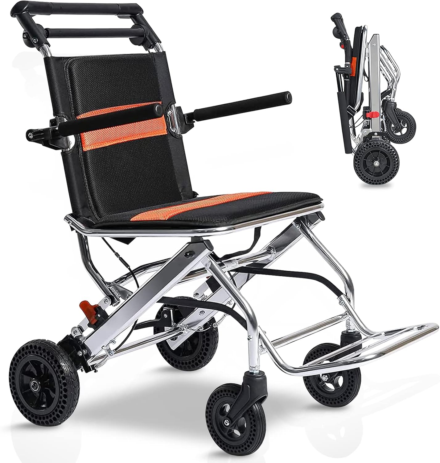 Ultra Lightweight Portable Transport Wheelchair, Folding Wheel Chair ...