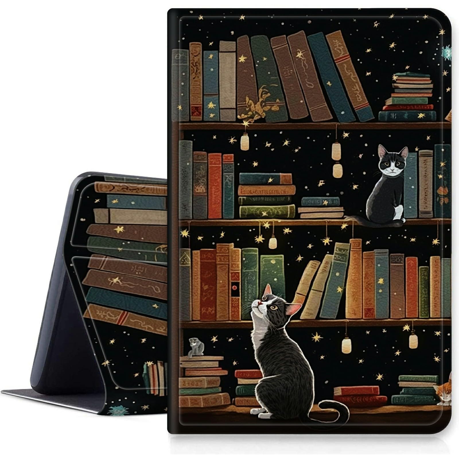Amazon.com: Cat Library Case for All-New Kindle Fire HD 10 Tablet 10.1 ...