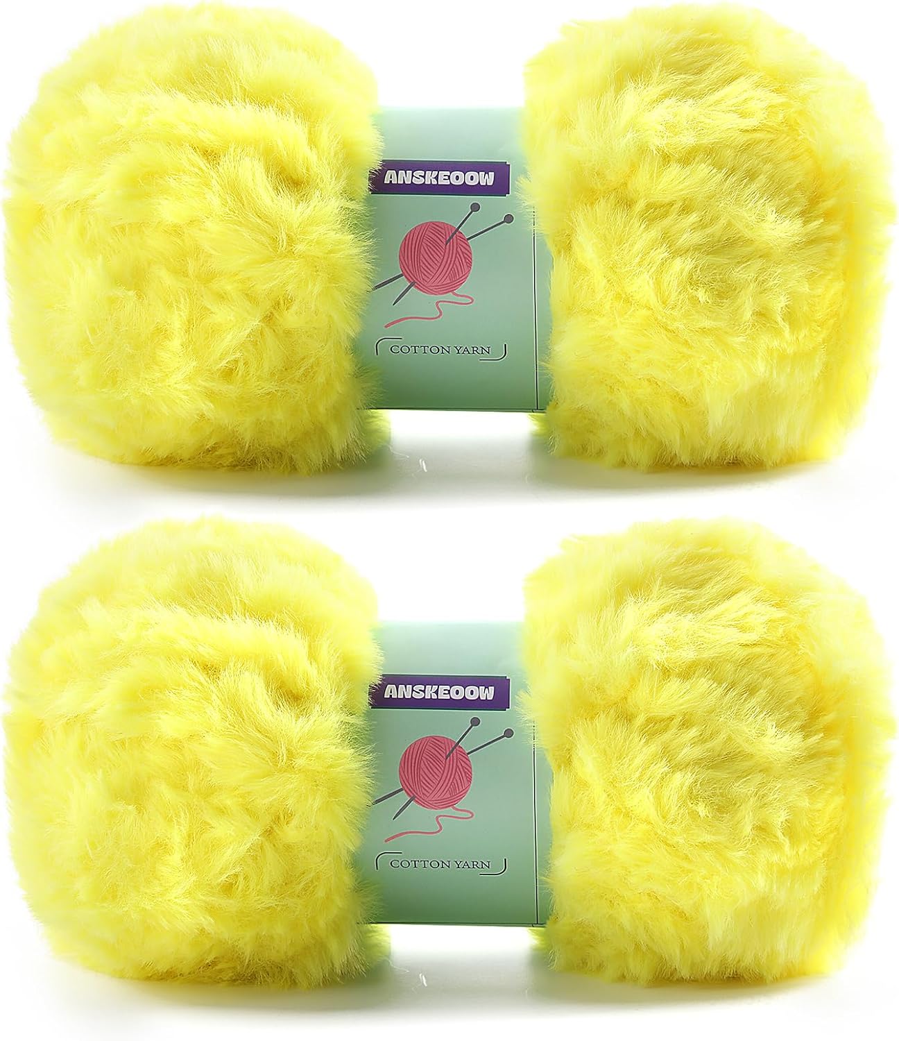 Amazon.com: 2 Skeins Faux Fur Yarn Soft Fluffy for Crocheting - Chunky ...
