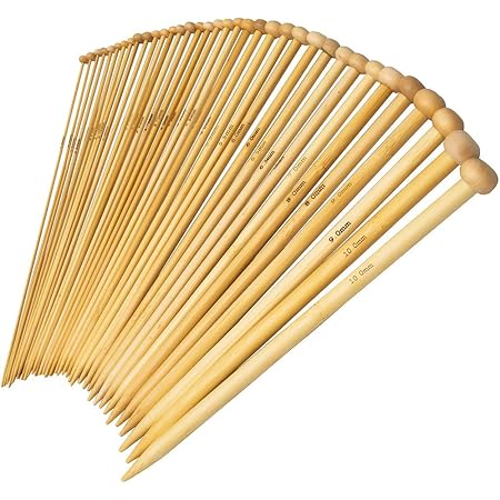 Amazon.com: LIHAO 36 PCS Bamboo Knitting Needles Set (18 Sizes From 2 ...