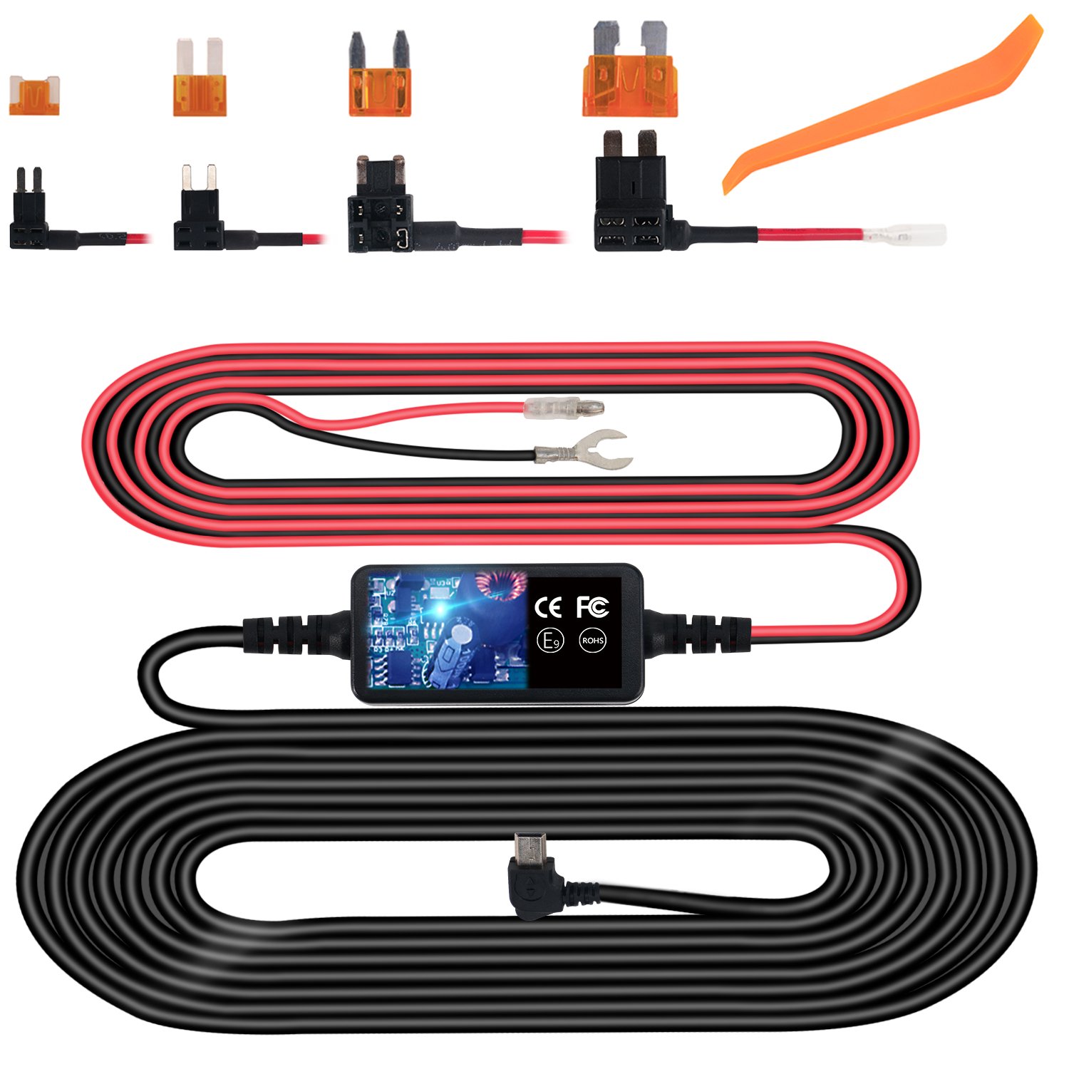 15 Ft Mini Micro USB Hardwire Kit Programmable Cutoff Voltage Battery 15 Ft Mini Micro USB Hardwire Kit Programmable Cutoff Voltage Battery