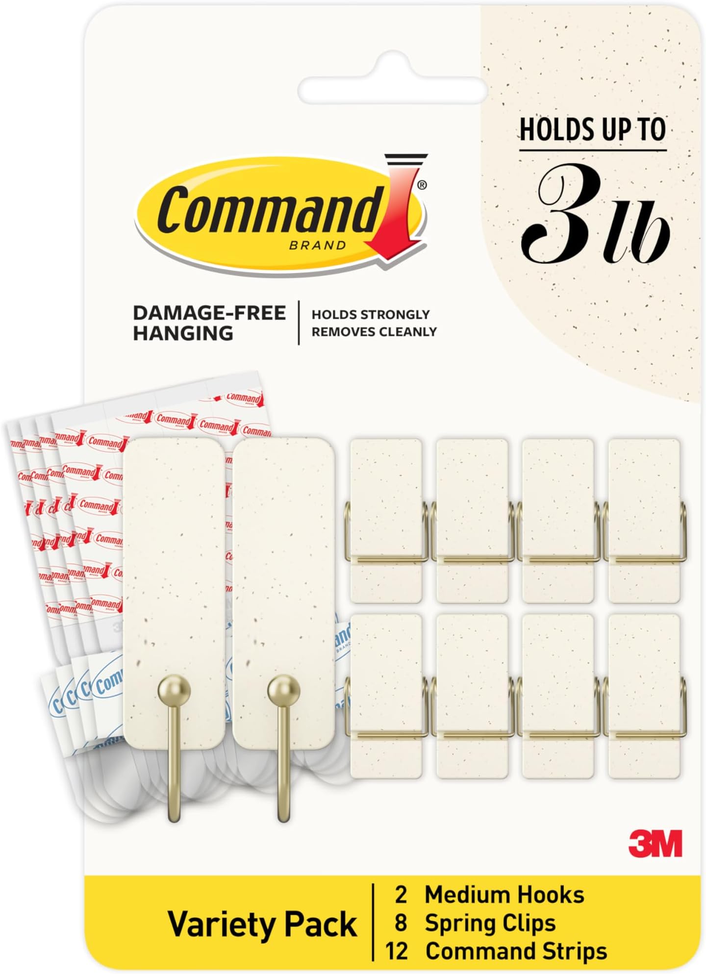 Amazon.com: Command Mixed Hooks Pack, 10 Vanilla Bean Hooks, 12 Strips ...