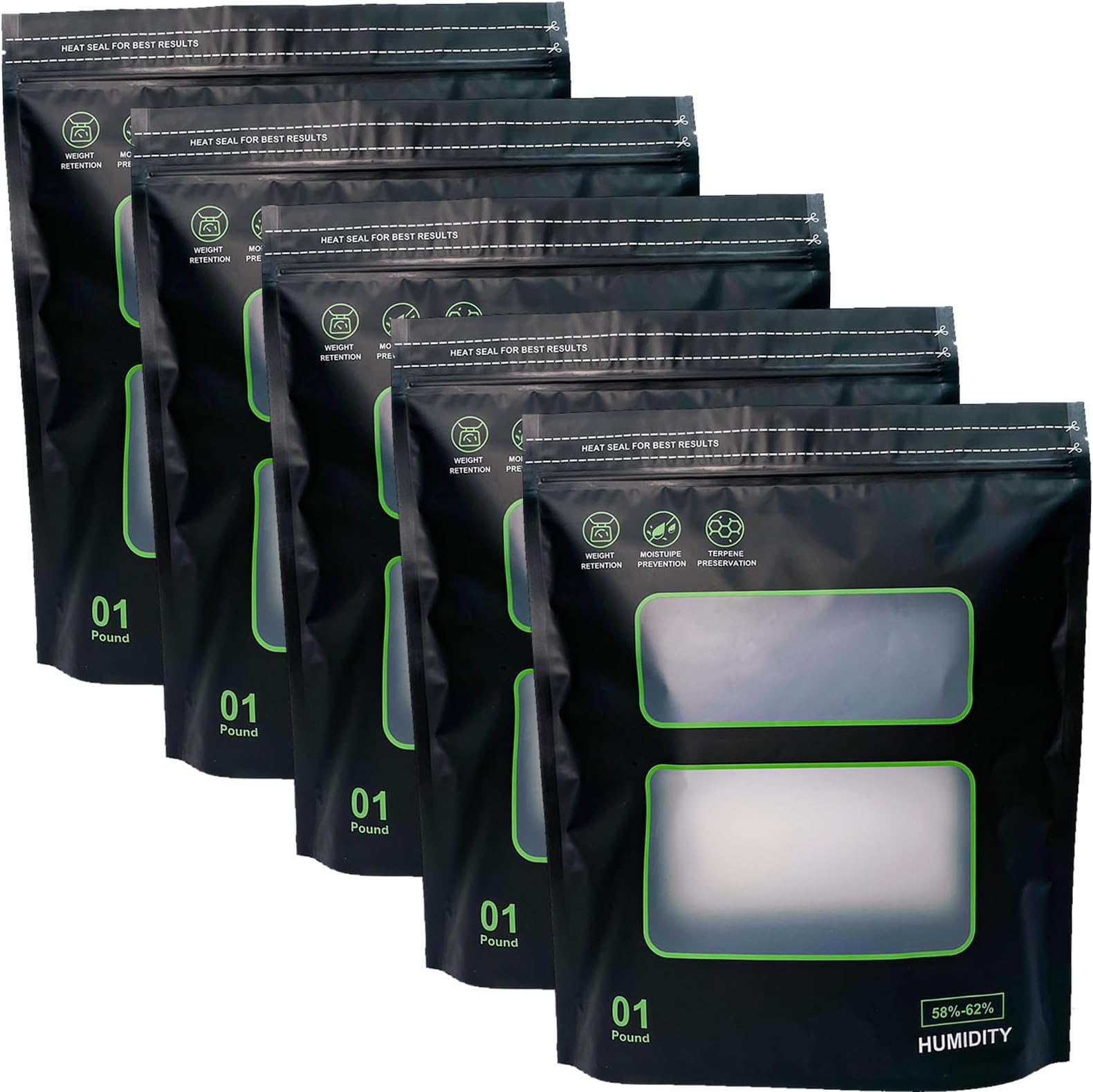 Amazon.com: 6pcs 1LB Storage Terp Bags 58%-62% RH 2-Way Humidity ...