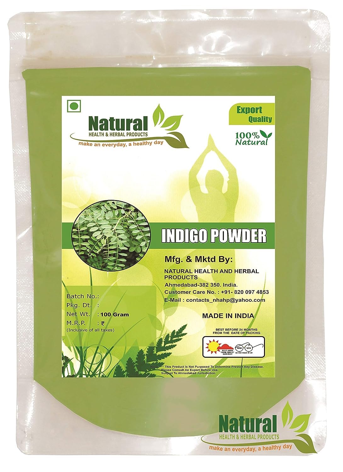 Amazon.com : Herbal Products Indigo Powder For Hair Pure Neel Powder ...