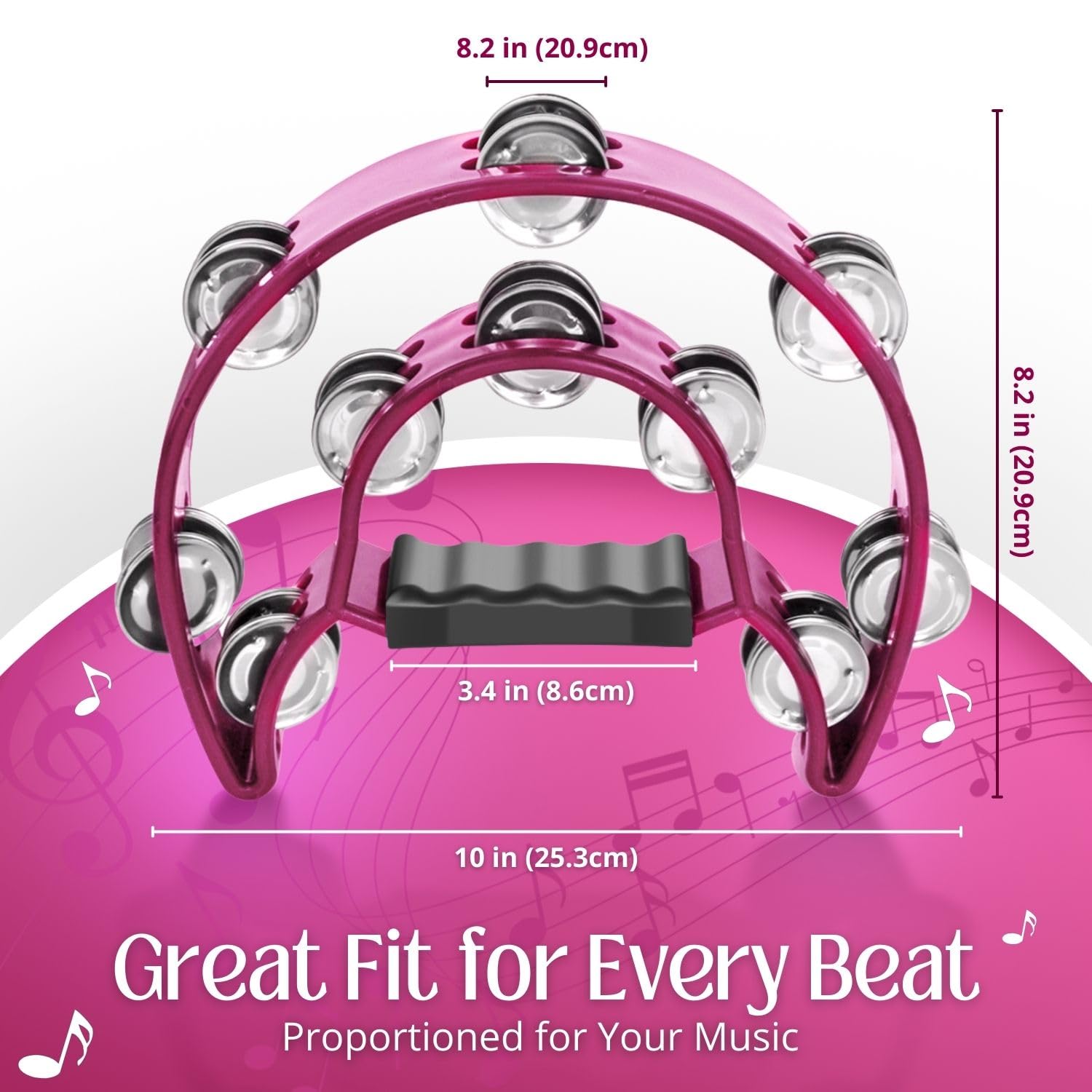 Snapklik.com : Flexzion Tambourine Metal Half Moon Musical Instruments ...