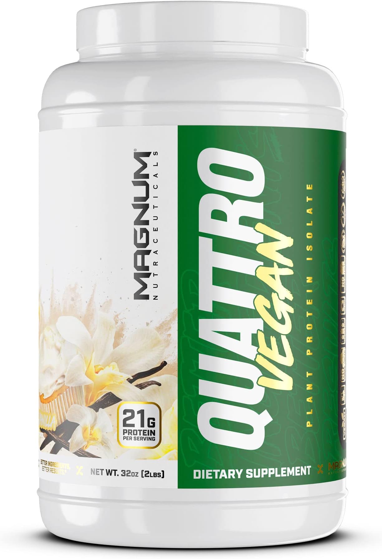 Amazon.com: Magnum Nutraceuticals Quattro Vegan Protein Powder, Vanilla ...