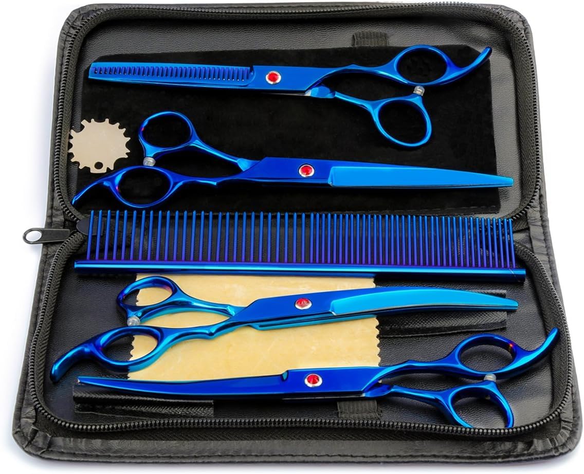 Amazon.com : LANGMINGDE Professional Hair Cutting Scissors 4Pcs/Set ...