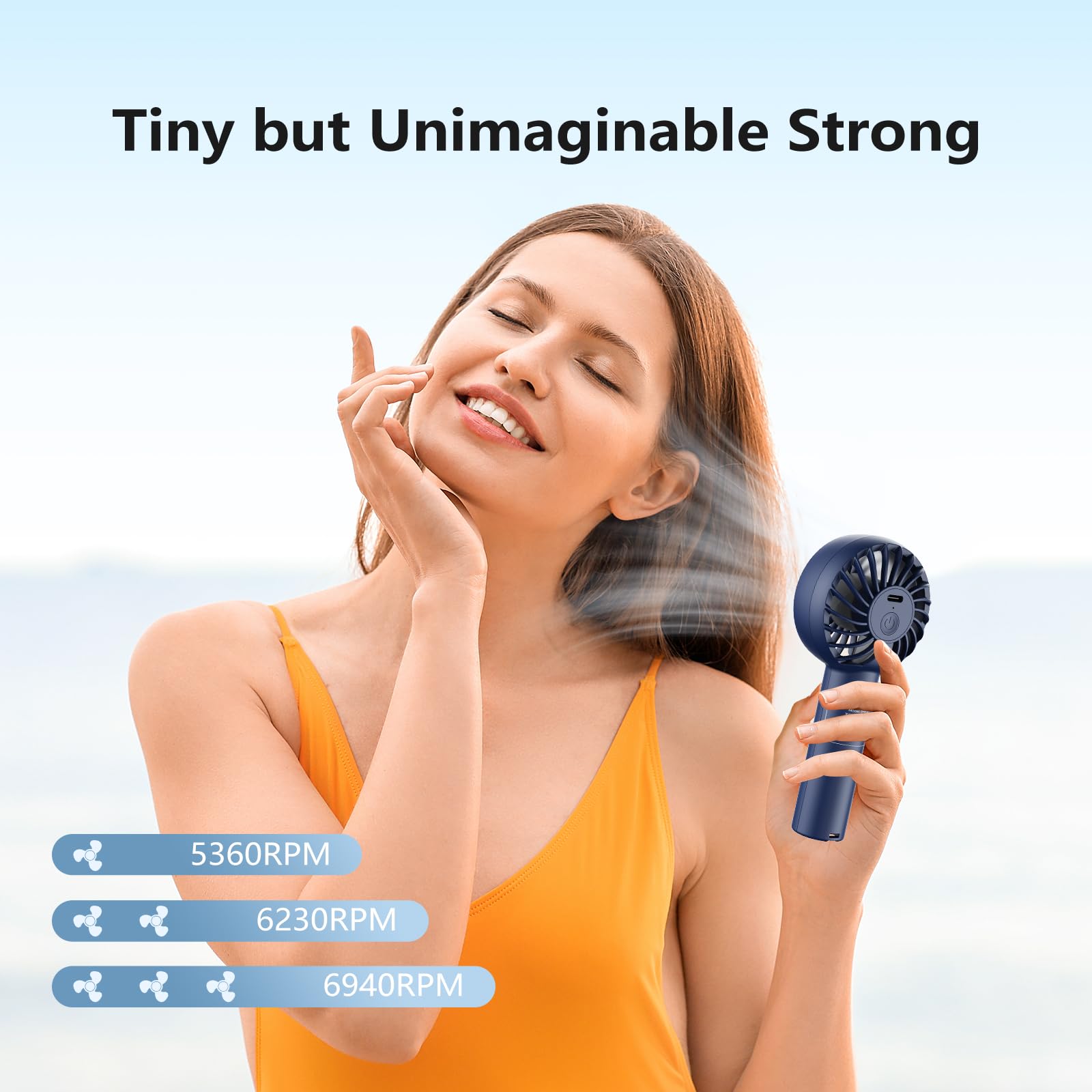 Snapklik.com : Portable Handheld Fan, 2000mAh Battery Operated Personal ...