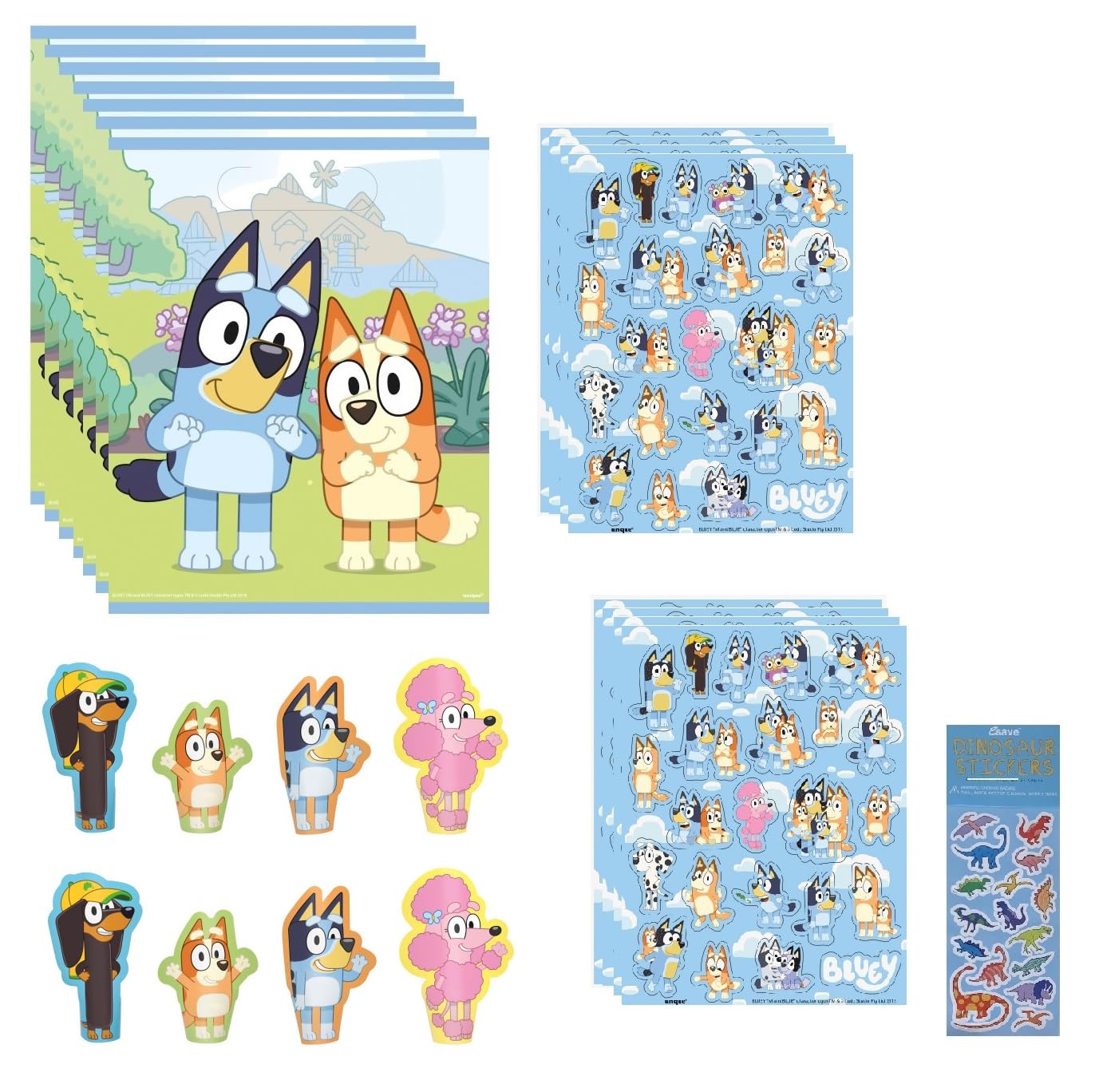 Amazon.com: Bluey Birthday Party Supplies Bundle includes 8 Plastic ...