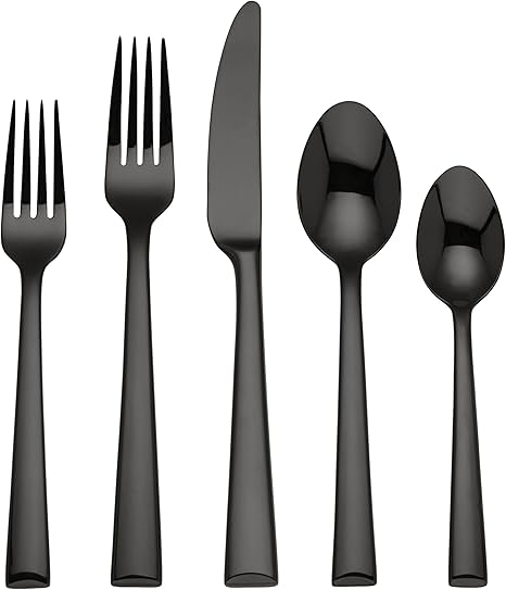 Amazon.com | Lenox Onyx 5-Piece Place Setting, 1.00 LB, Black ...