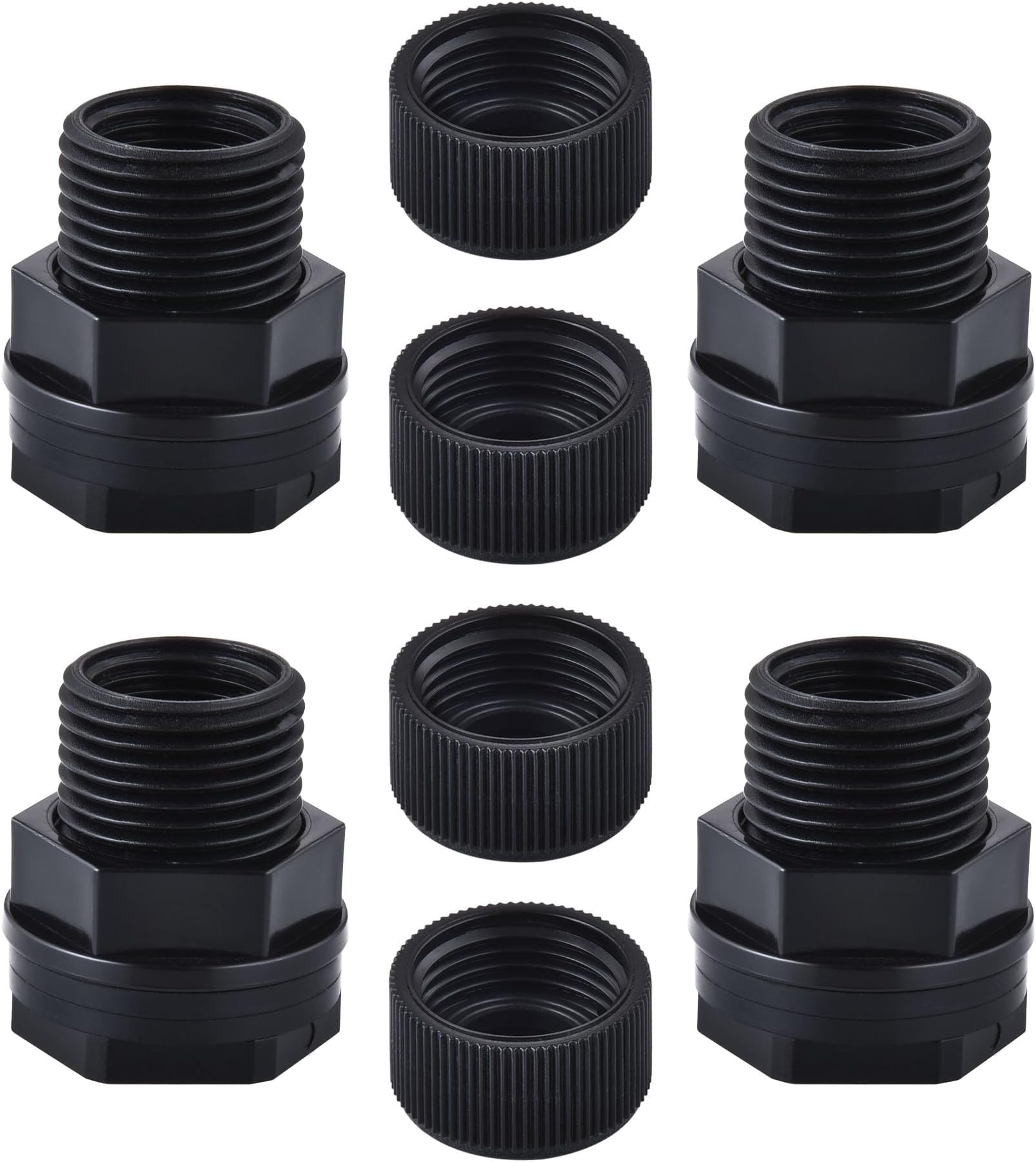 Amazon.com: AIRLUNCH PVC Bulkhead Fitting With Plug Double Threaded ...