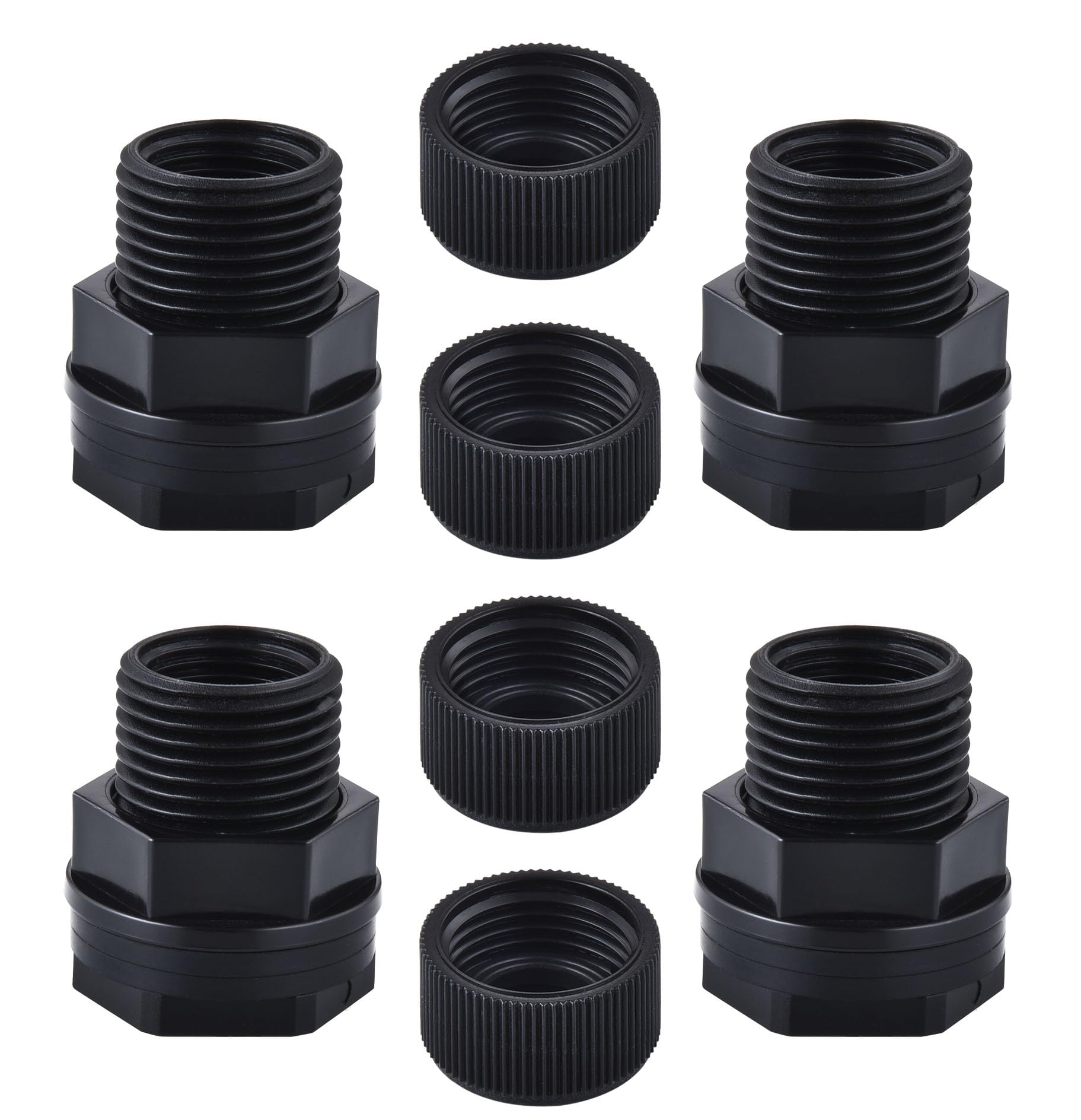 Amazon.com: AIRLUNCH PVC Bulkhead Fitting With Plug Double Threaded ...