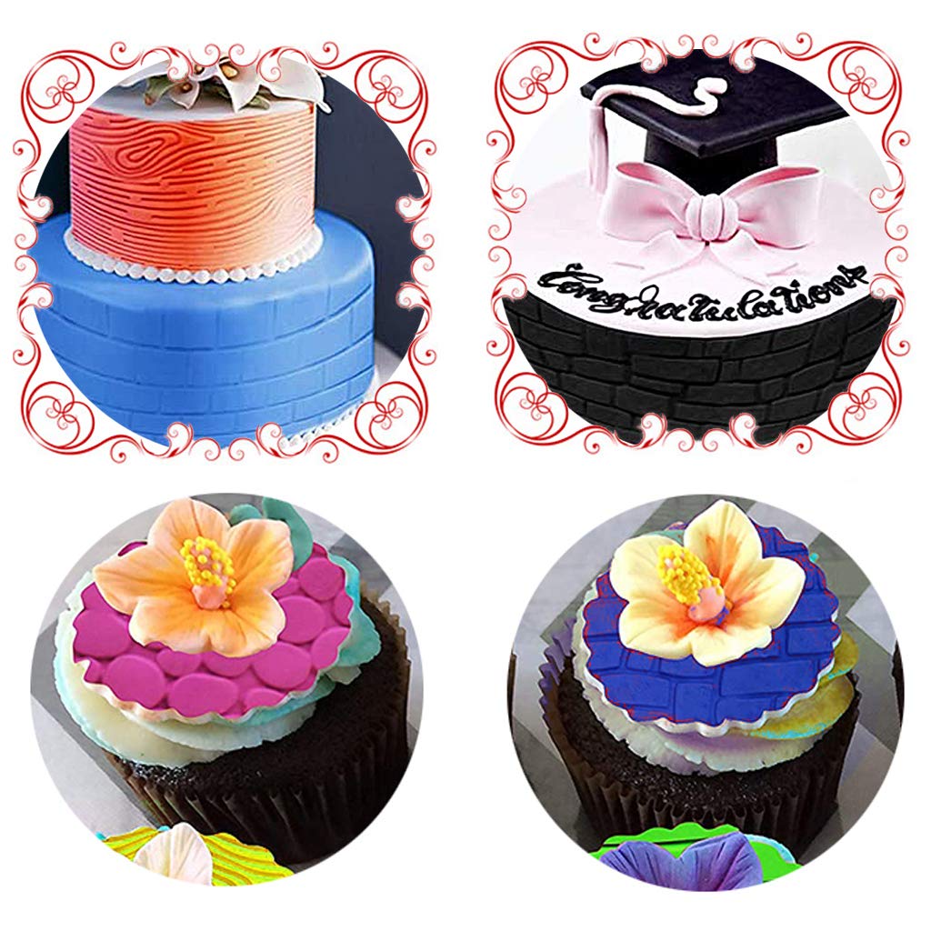 Buy Gurxi Embossed Icing Moulds Clay Texture Sheets Texture Emboss ...