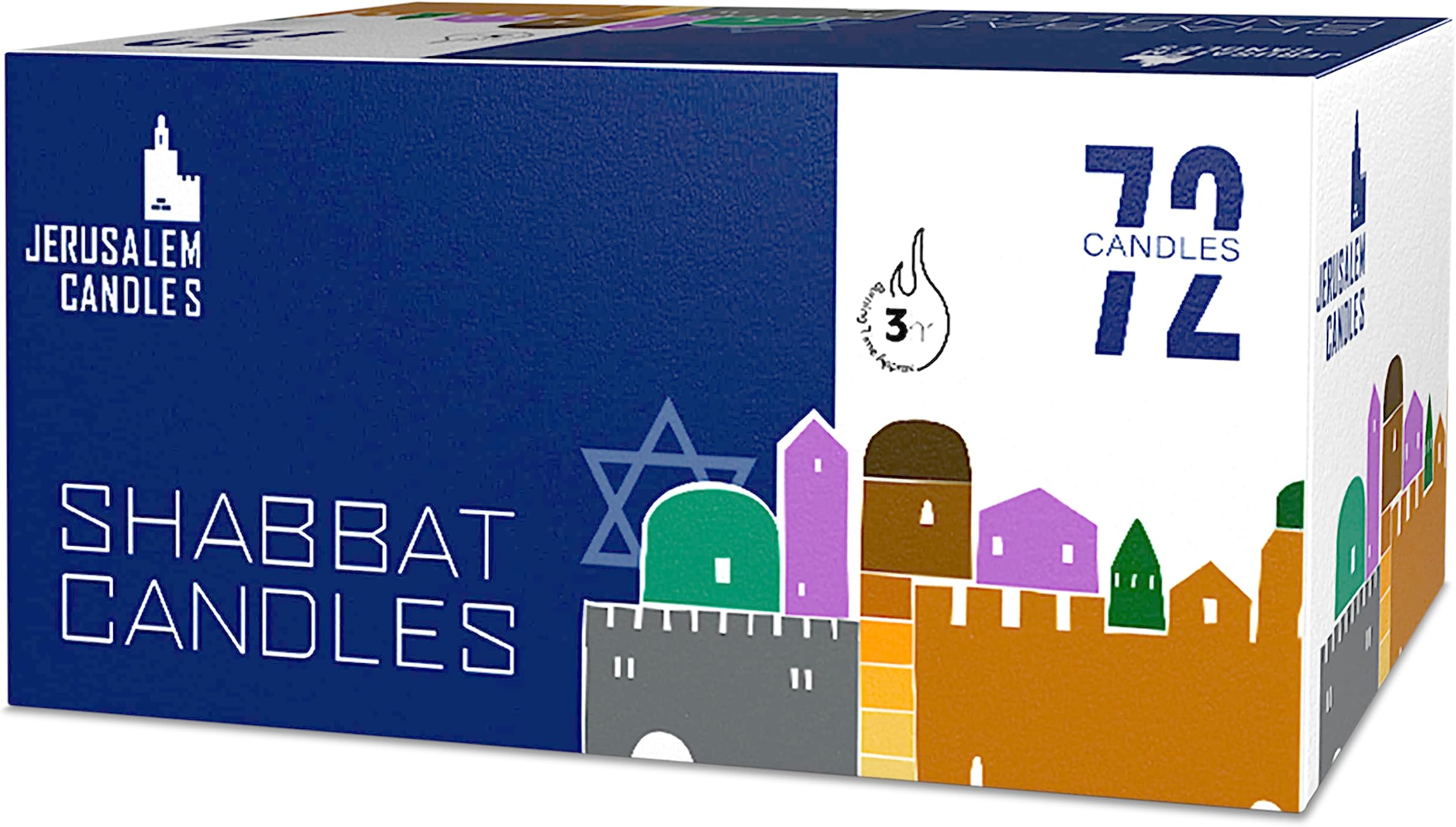 Amazon.com: Shabbat Candles - Traditional Shabbos Candles - 3 Hour - 1 ...