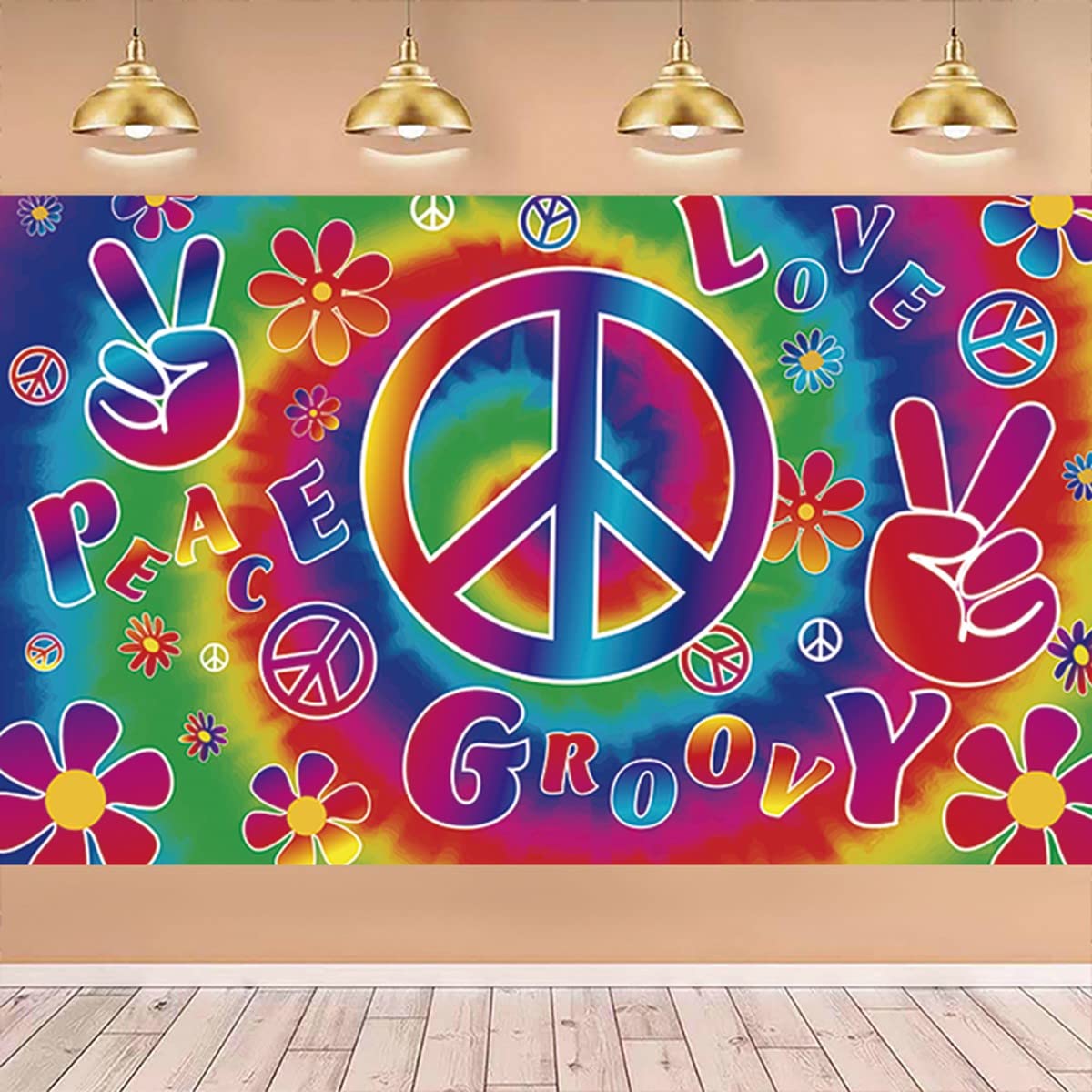 Groovy Party Decorations 8x6ft Hippie Backdrop 60s 70s Backdrops Groovy ...