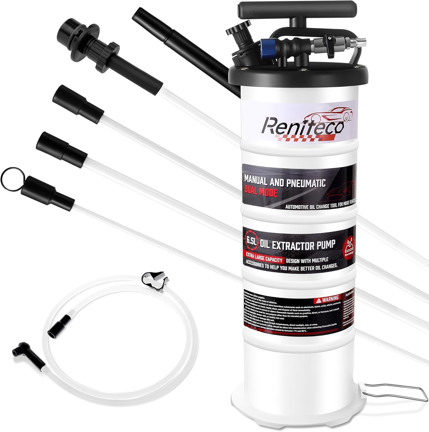 Amazon.com: Reniteco 6.5L Oil Extractor Pump, Manual/Pneumatic Dual ...