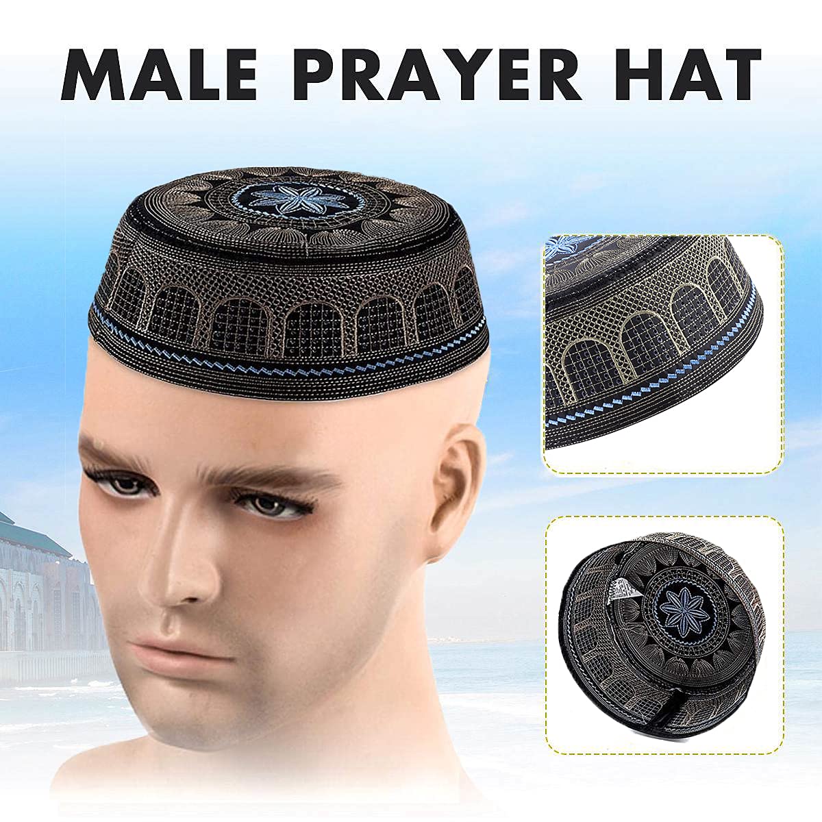 Muslim Prayer Hat for Men, Islam Prayer Cap Turkish Prayer Hat Cap ...