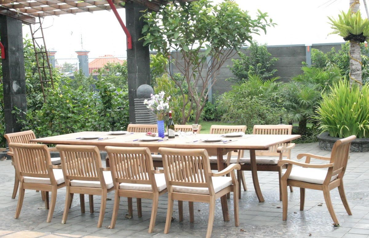 Amazon Wholesaleteakfurniture Grade A Teak Wood 10 Seater 11 Pc Dining Set Large 117