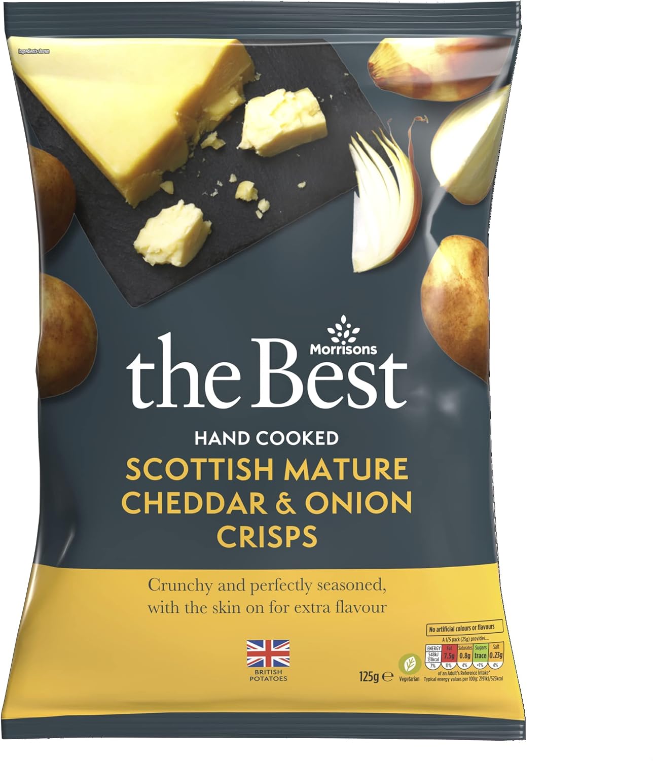 Morrisons The Best Mature Cheddar & Onion Crisps 125g : Amazon.co.uk ...