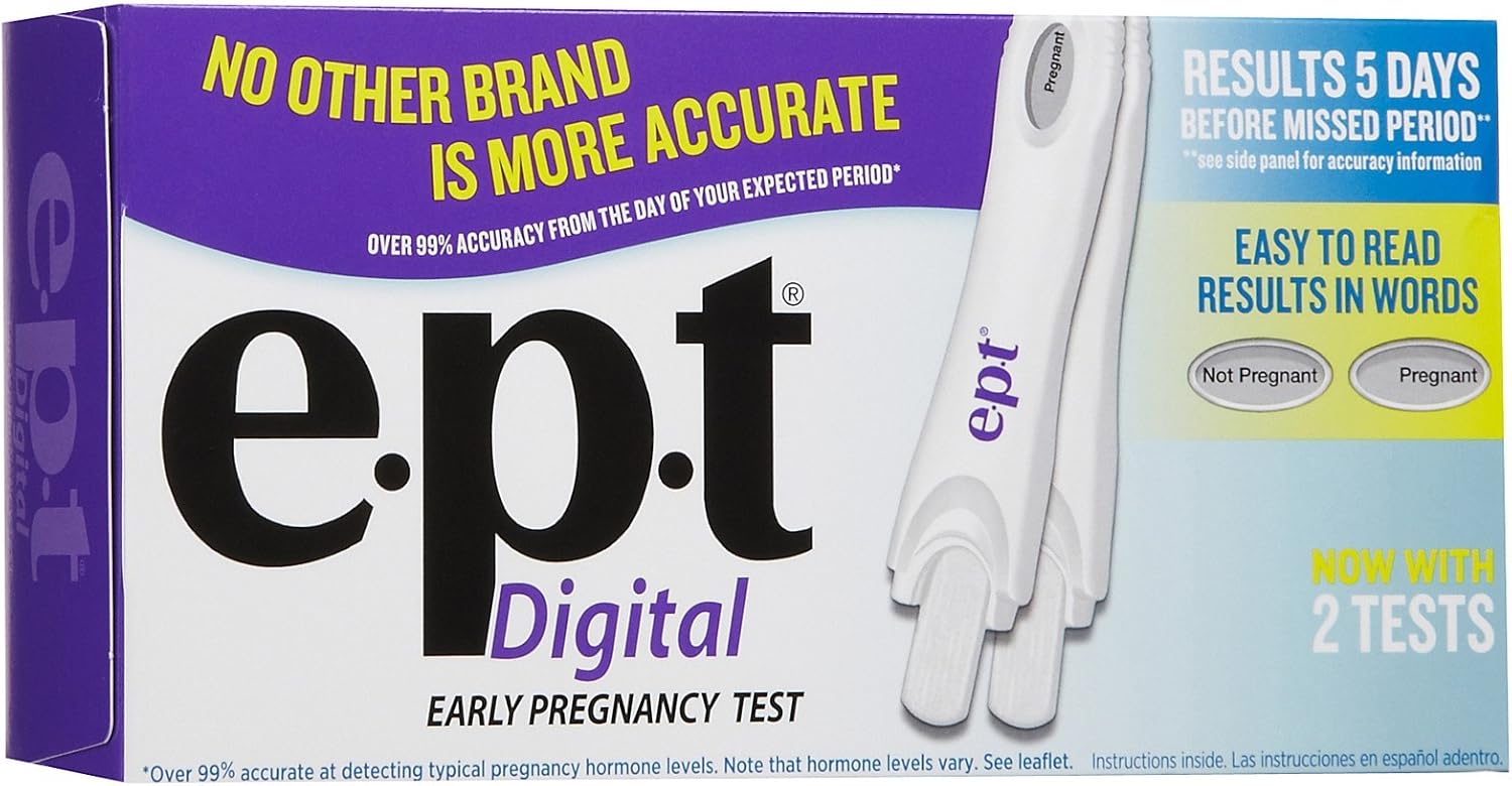 Amazon.com: EPT Digital Early Pregnancy Test - Box of 2 Tests : Health ...