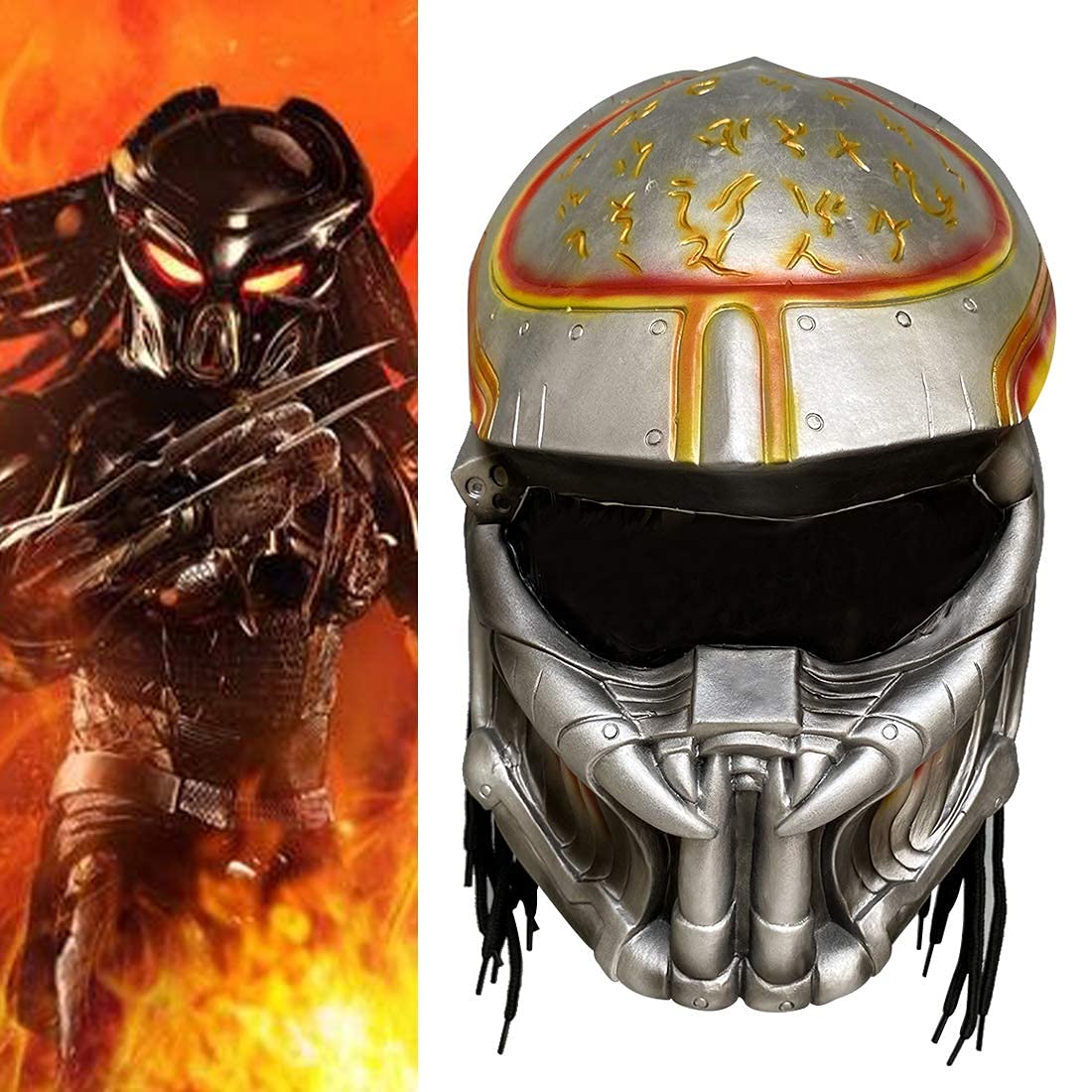 Predator Helmet Replica Mask Latex Mask Halloween Cosplay Costume Prop ...