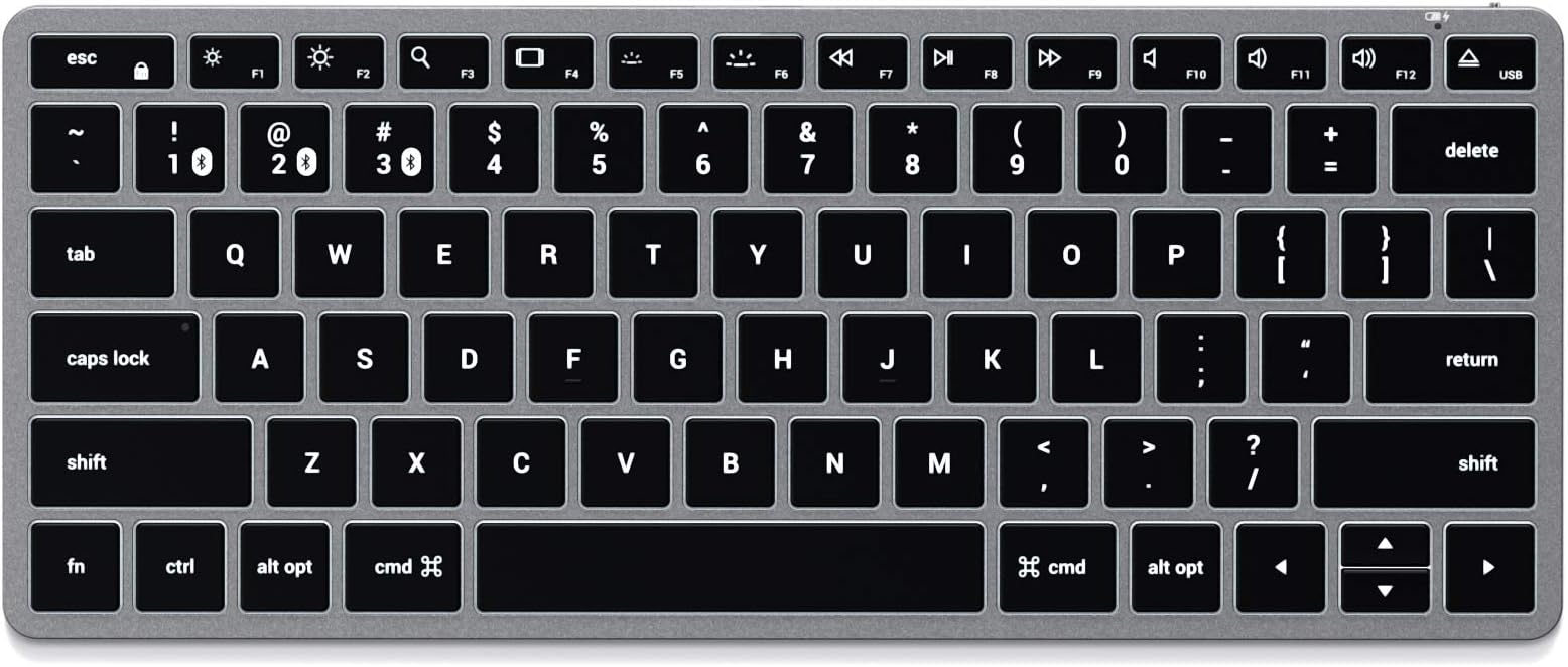 Satechi Slim X1 Bluetooth Backlit Keyboard – Illuminated Keys & Multi ...