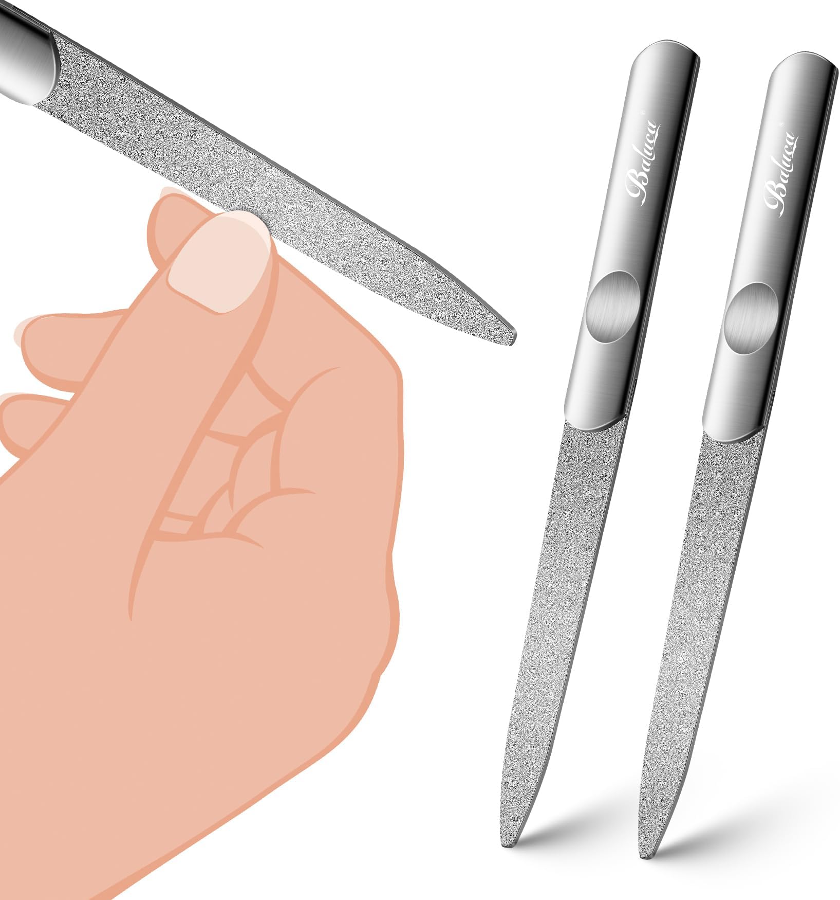 Amazon.com : BEZOX Long Metal Nail File, Stainless Steel Fingernail ...