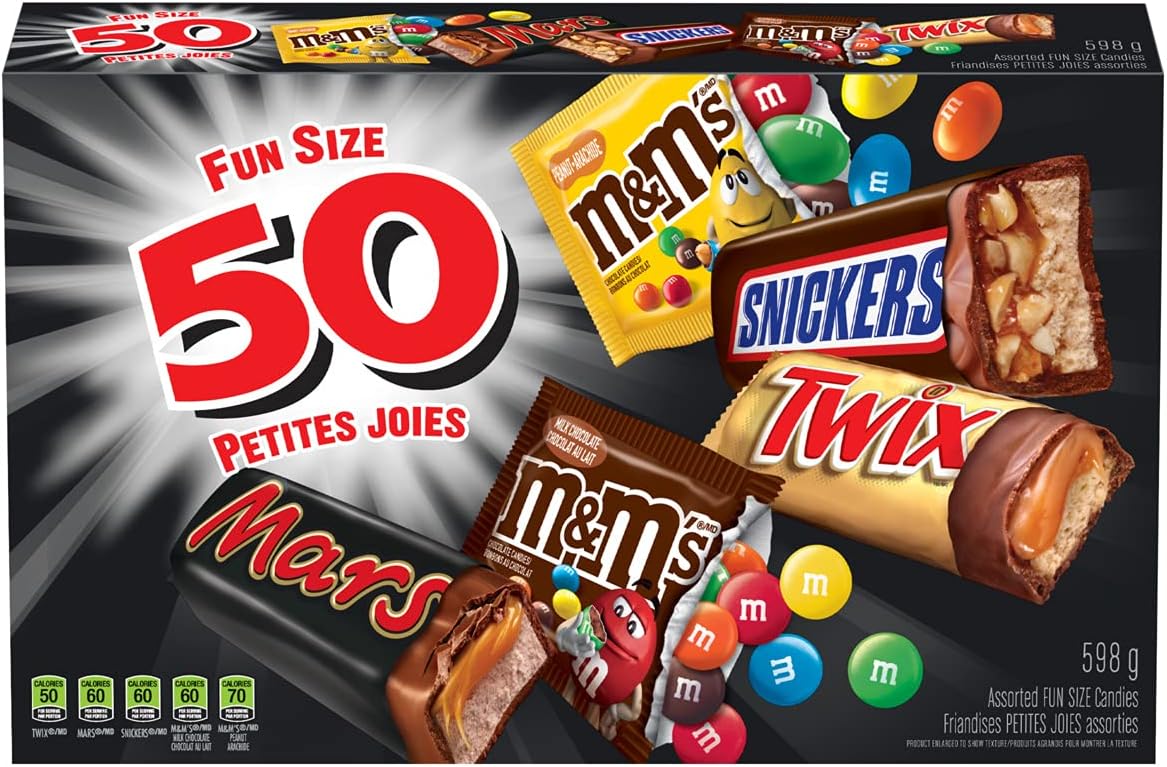 MARS ASSORTED Chocolate Halloween Candy Bars, Variety Pack, 50 count ...