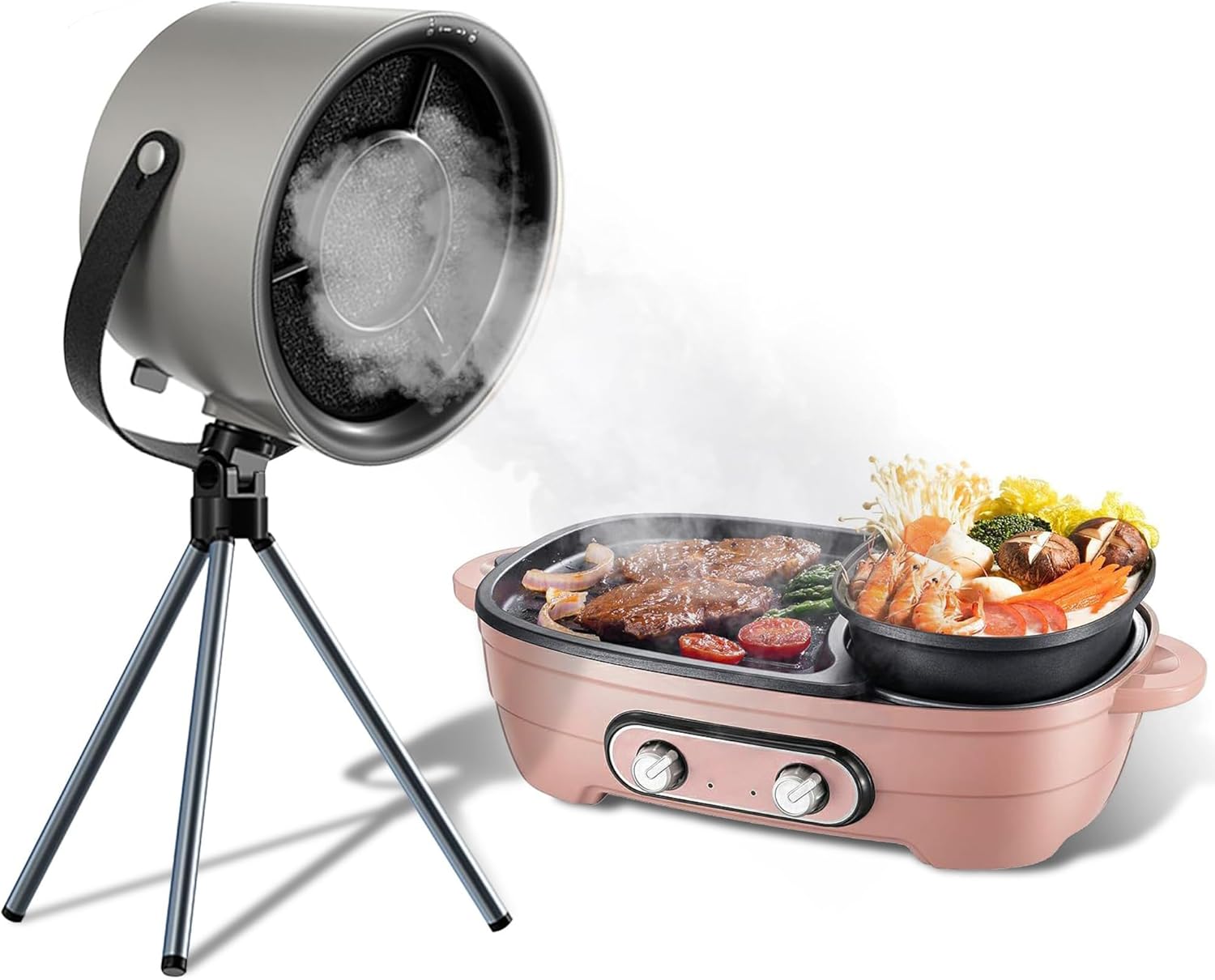 GRODLEN 3-Speed Desktop Portable Kitchen Exhaust Fan Stove Air Range ...