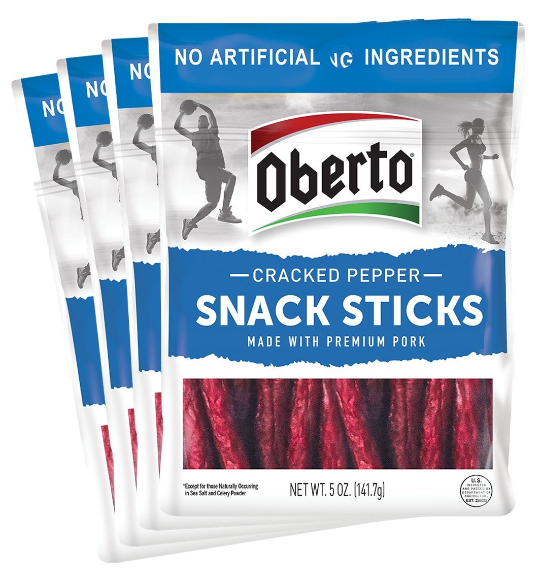 Amazon.com: Oberto Cracked Pepper Snack Sticks, 5 Ounce (Pack of 4 ...