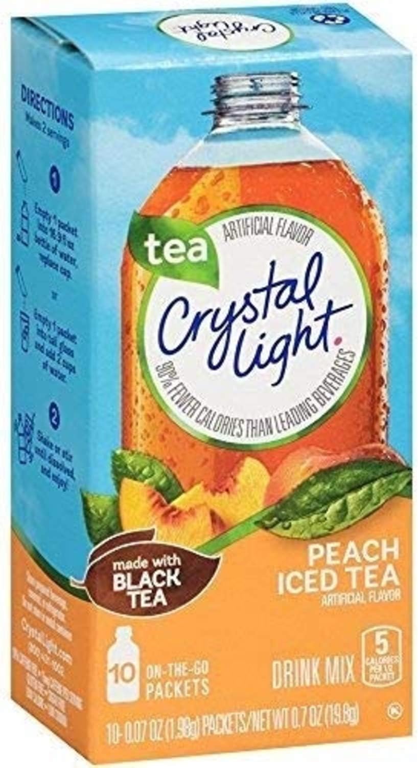 Amazon.com : Crystal Light On-the-Go, Peach Iced Tea Drink Mix, 10 CT ...